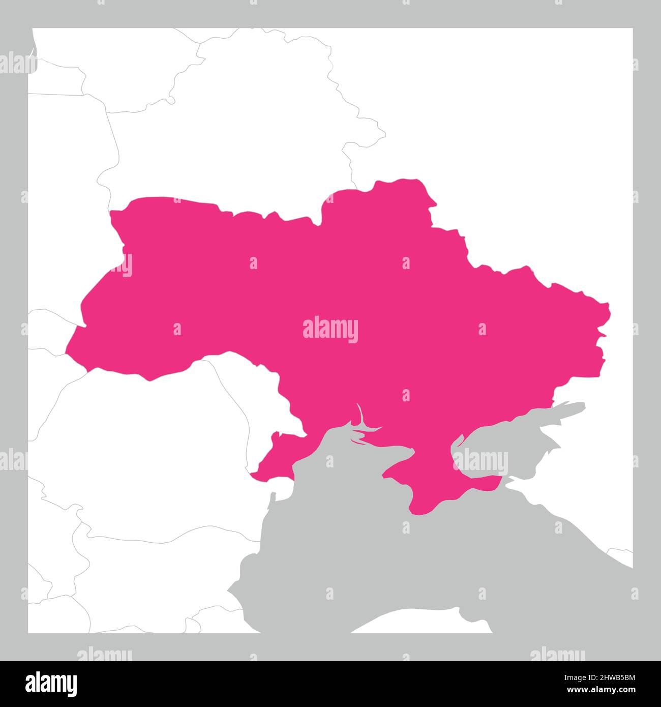 Map of Ukraine pink highlighted with neighbor countries Stock Vector ...