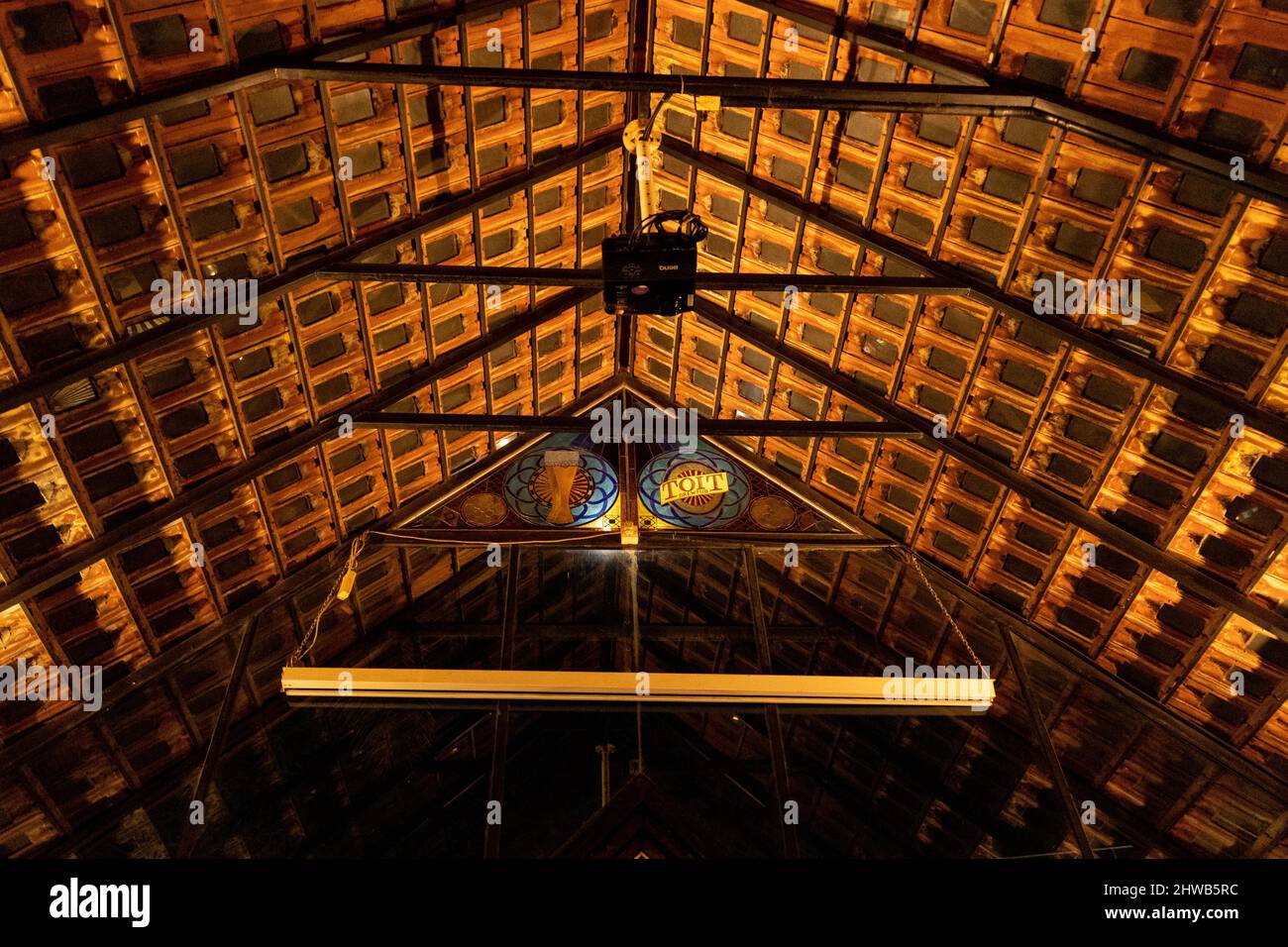 Tiled roof of Toit Brewpub, Indiranagar, Bangalore, Karnataka, India ...