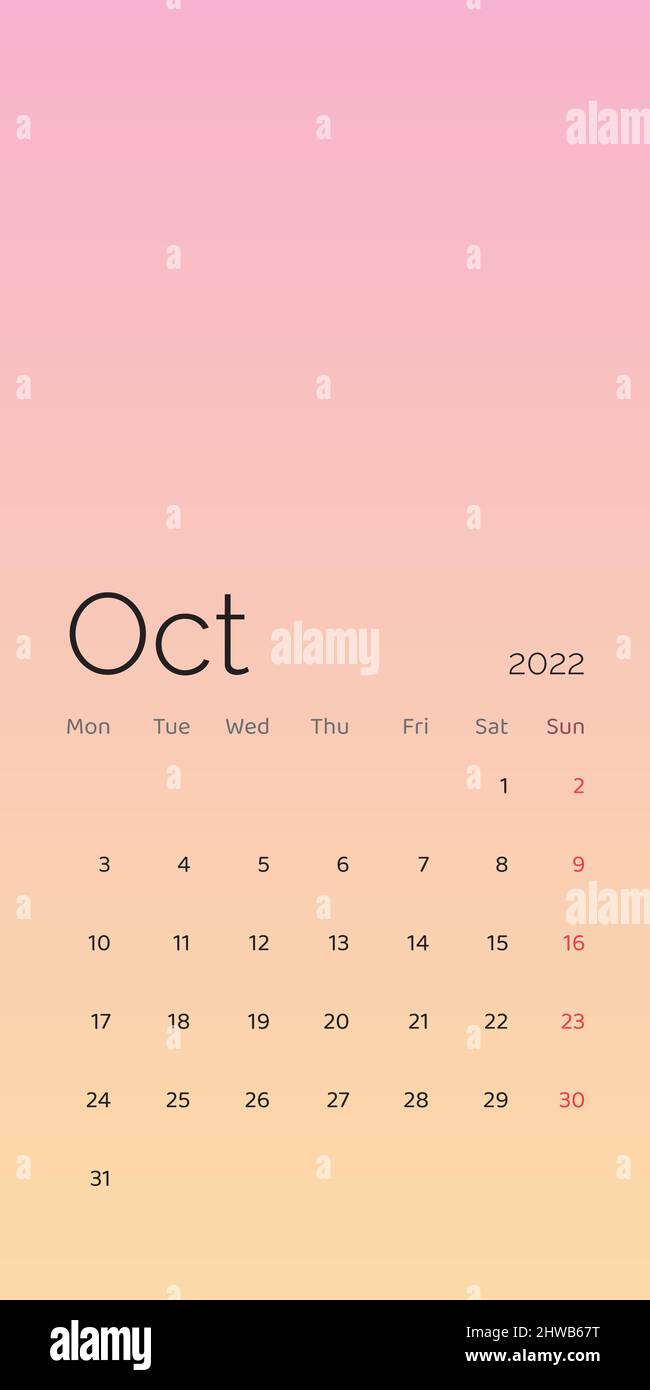 October 2022 calendar planner set for template corporate design week ...