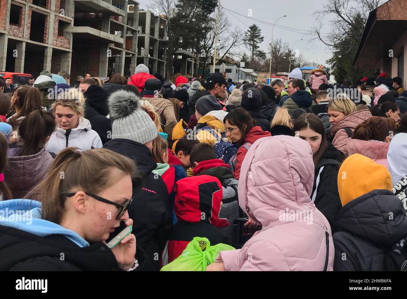 UKRAINE, UZGOROD - FEBRUARY 26, 2022: Ukrainian migrants / Refugees ...