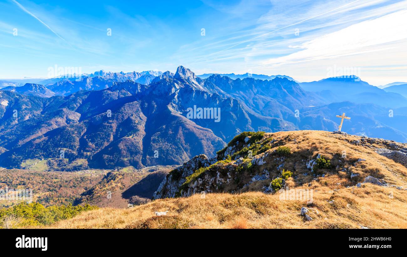 Sunny day in the carnic alps during a colorful autumn Stock Photo - Alamy