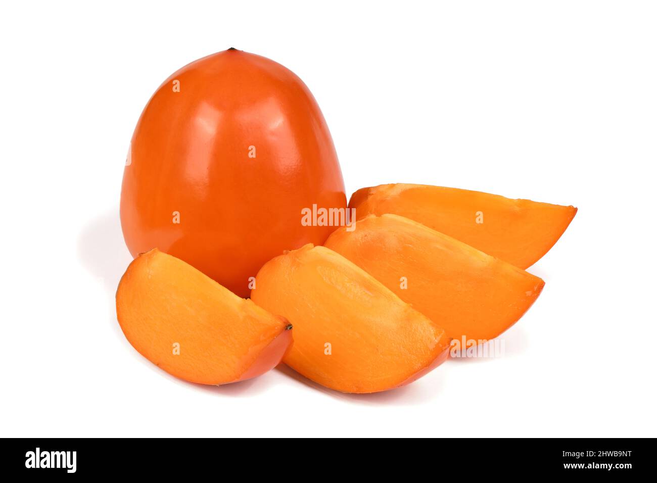 Orange ripe persimmon. Persimmon fruit. Orang fruits slice cut out. High resolution photo. Full ...