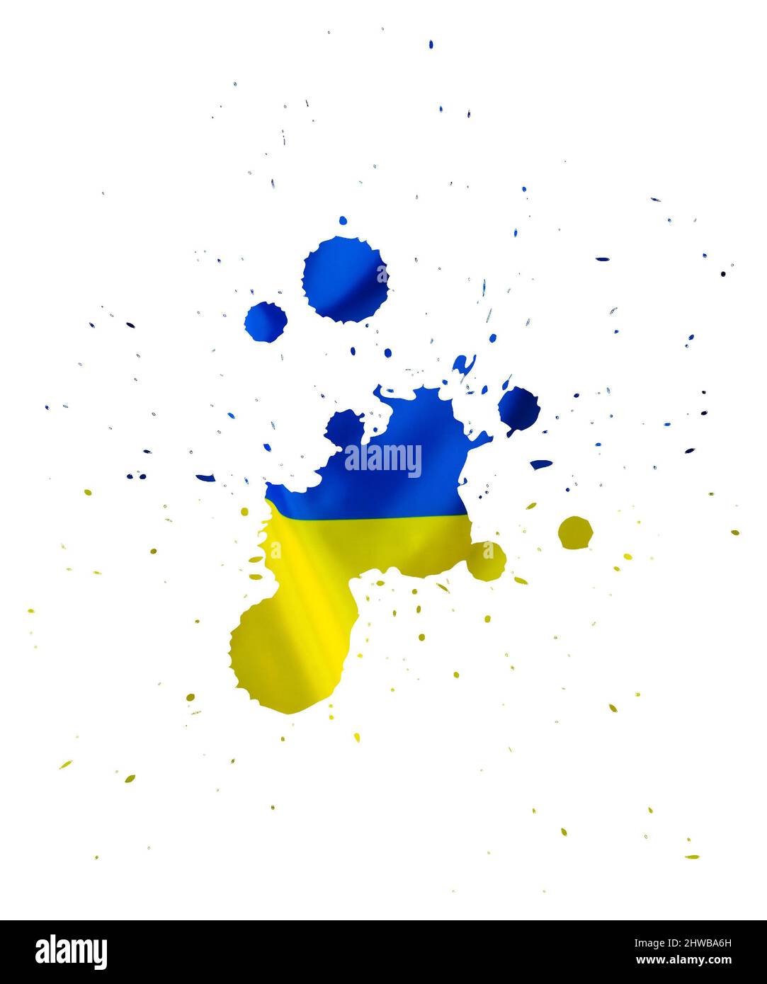 Splash of yellow and blue color Stock Photo - Alamy