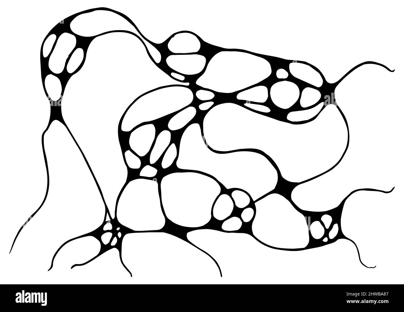 Neurographic lines sketch vector illustration. Abstract chaotic wavy ...