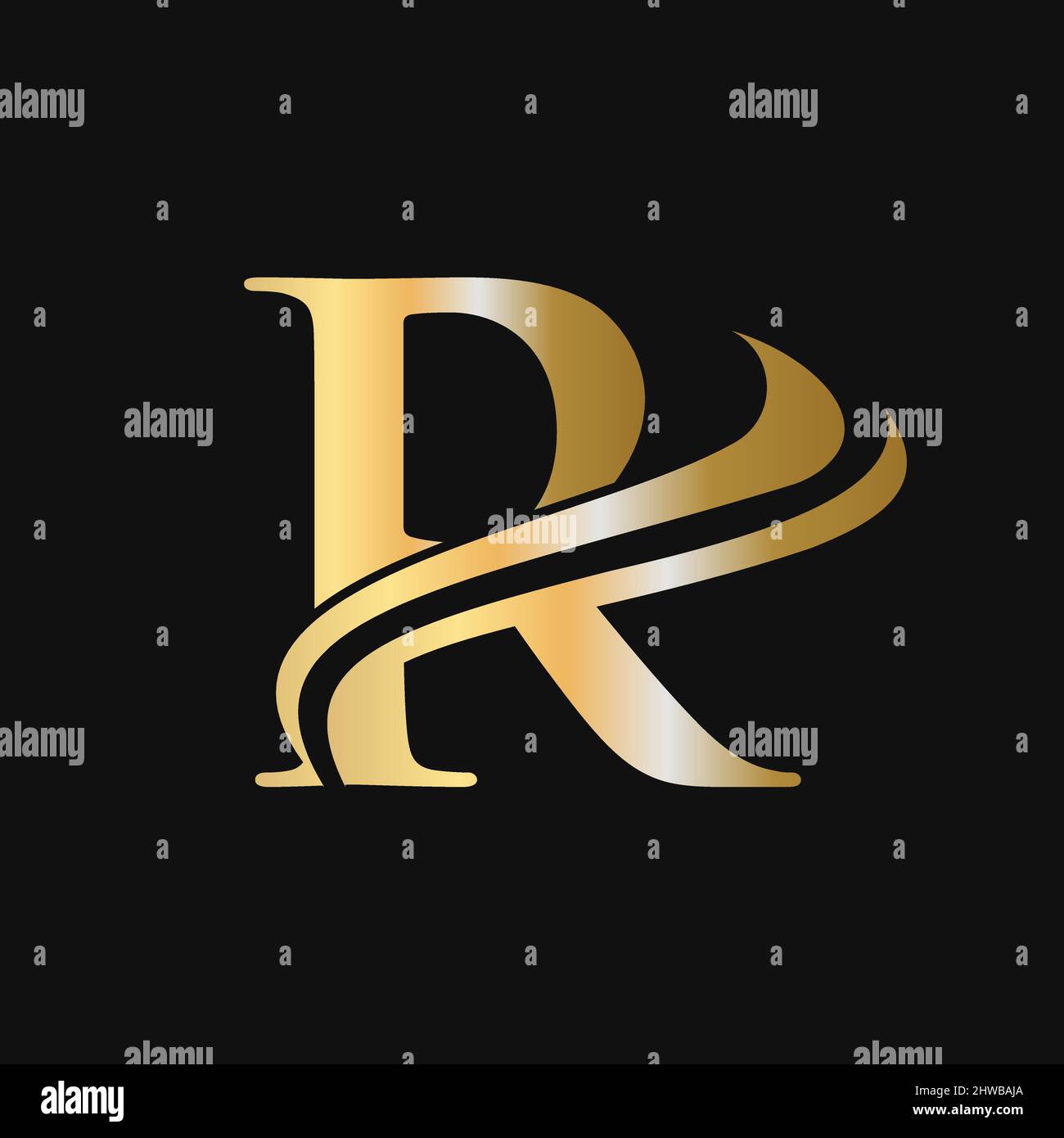 R Letter Logo Luxury Concept. Initial R Logo Design Golden Monogram ...