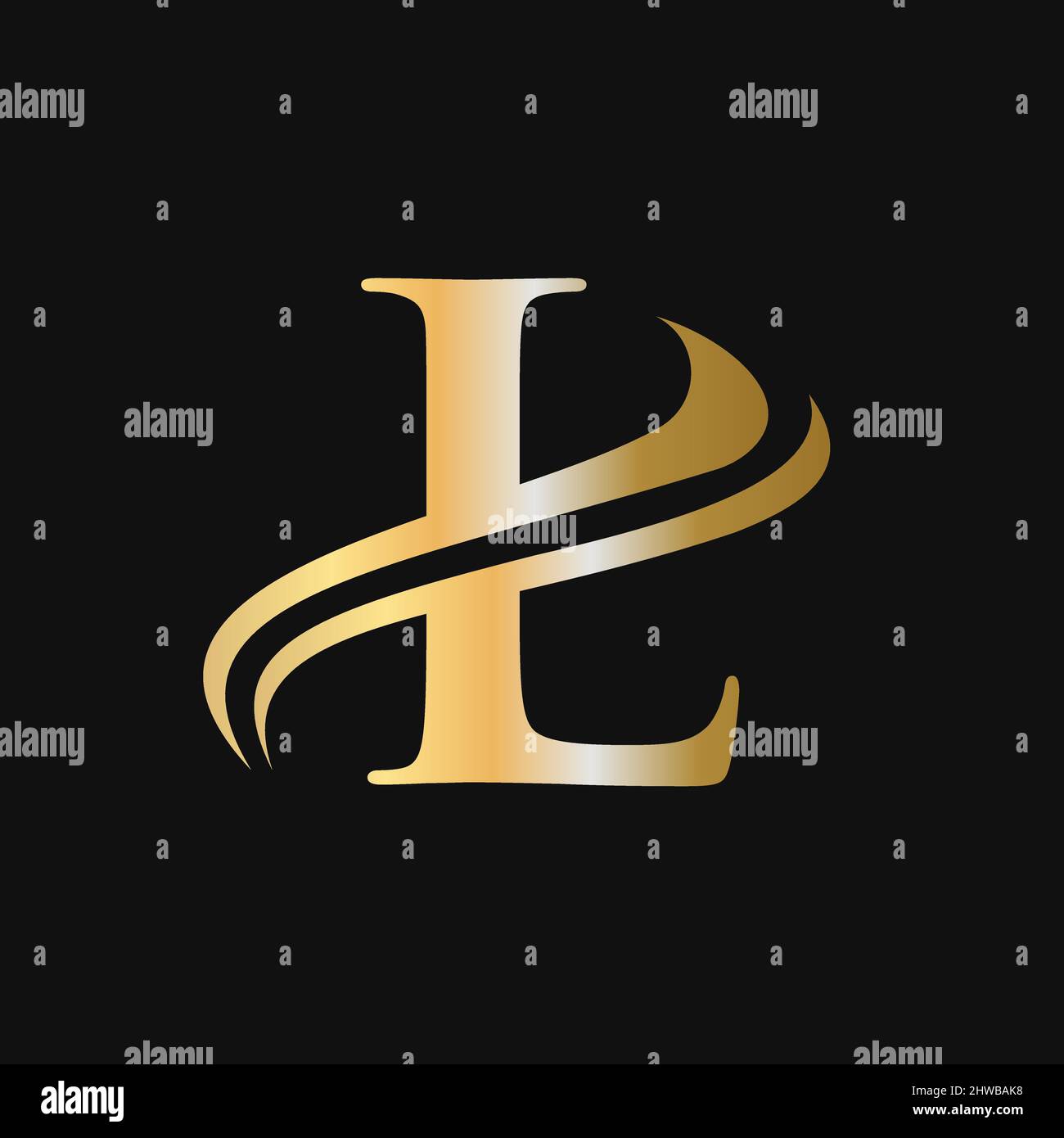 L Letter Logo Luxury Concept. Initial L Logo Design Golden Monogram ...