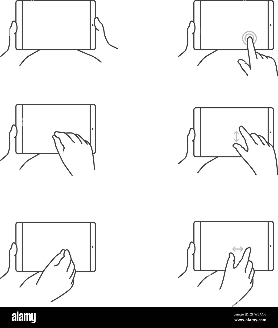 Mobile gestures Stock Vector Images - Alamy