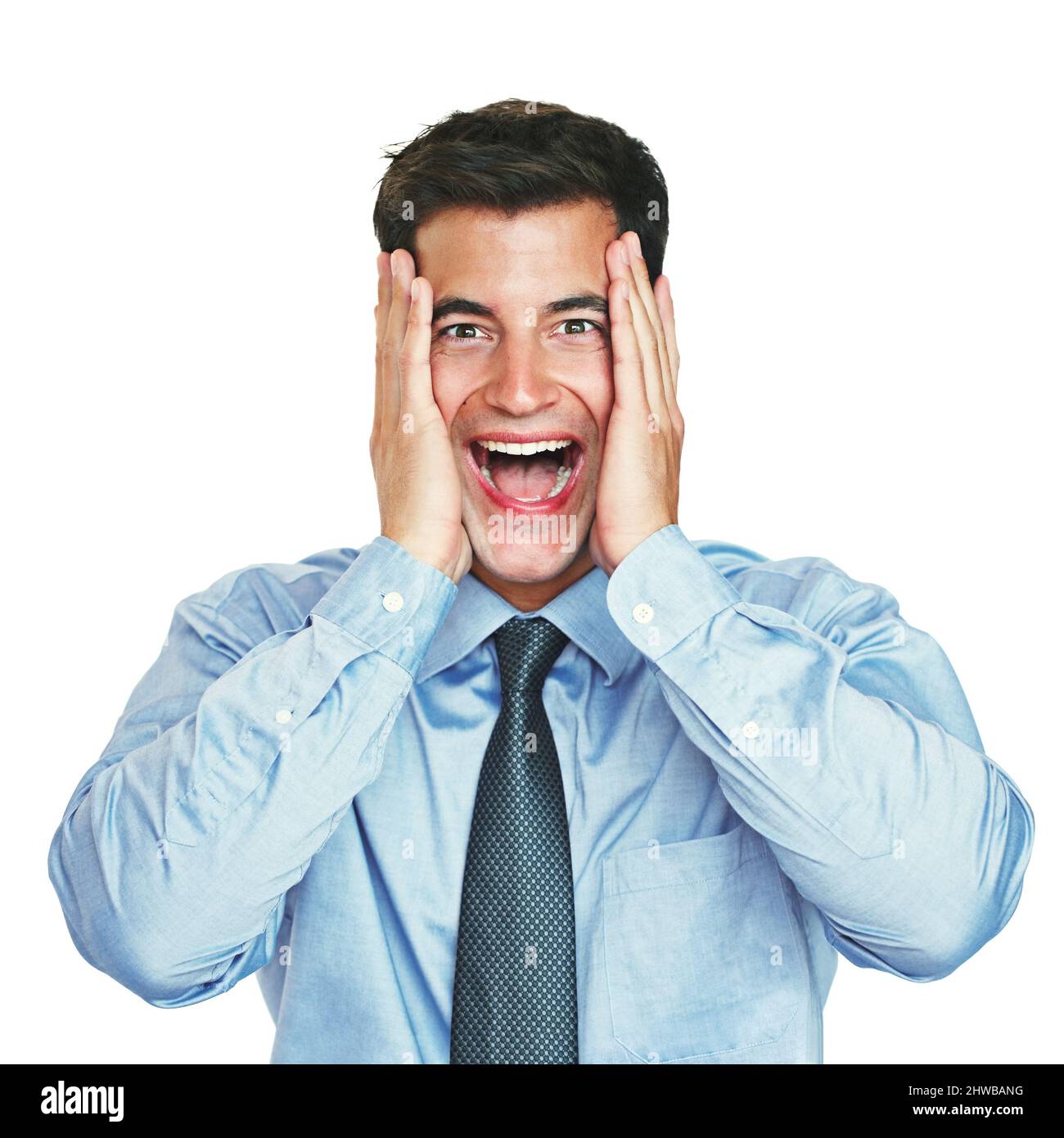 Expressing himself in the business world. Studio portrait of a young ...