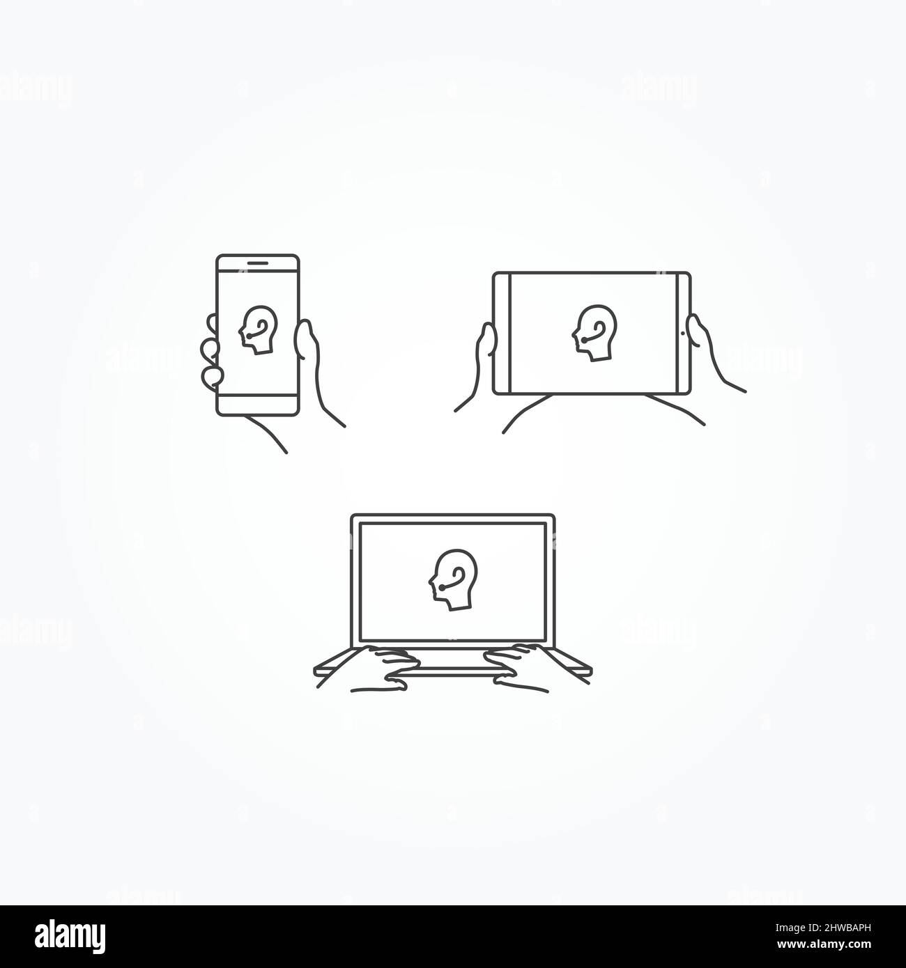 Laptop call centre Stock Vector Images - Alamy