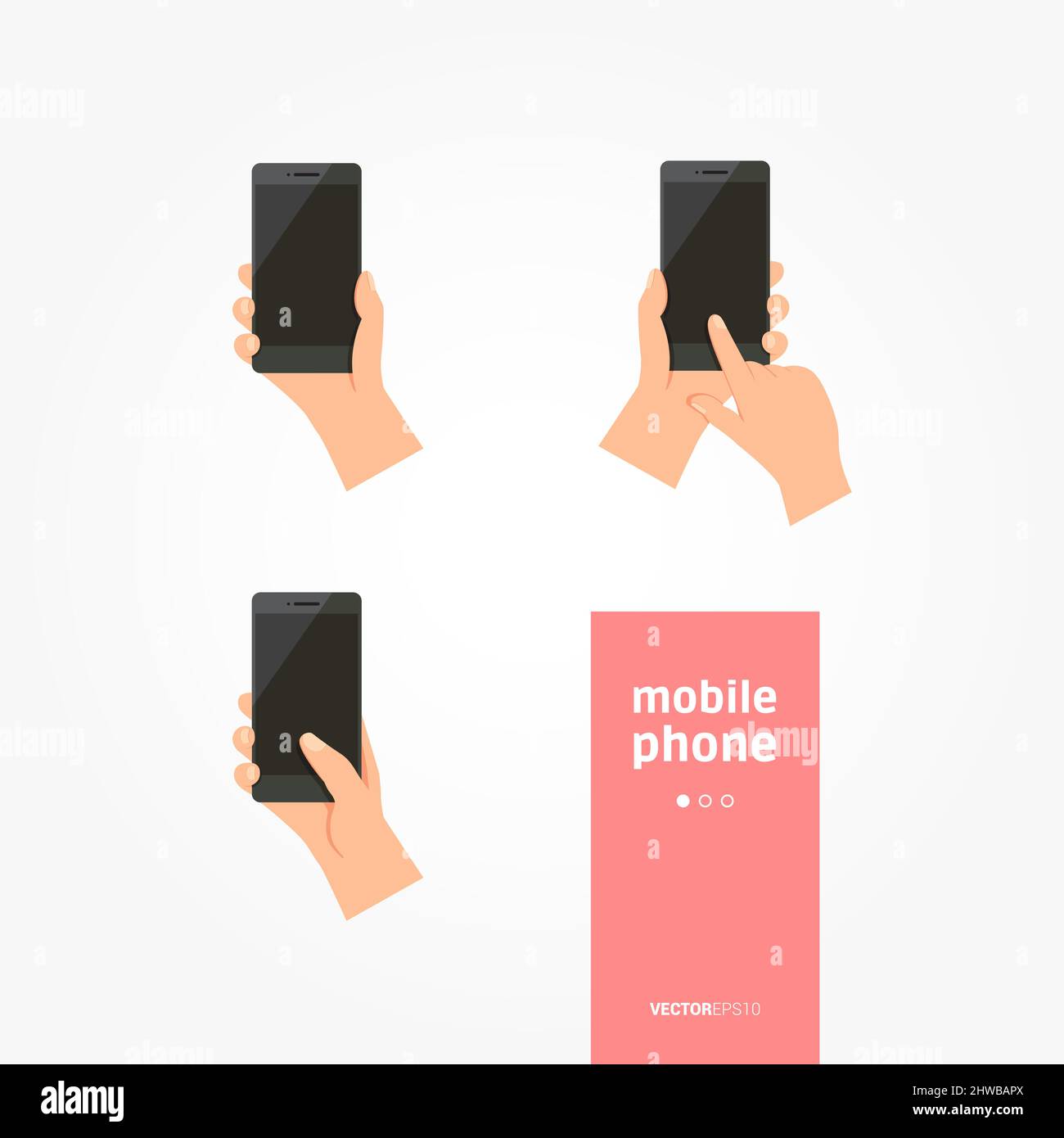 Hands using phone Stock Vector Images - Alamy