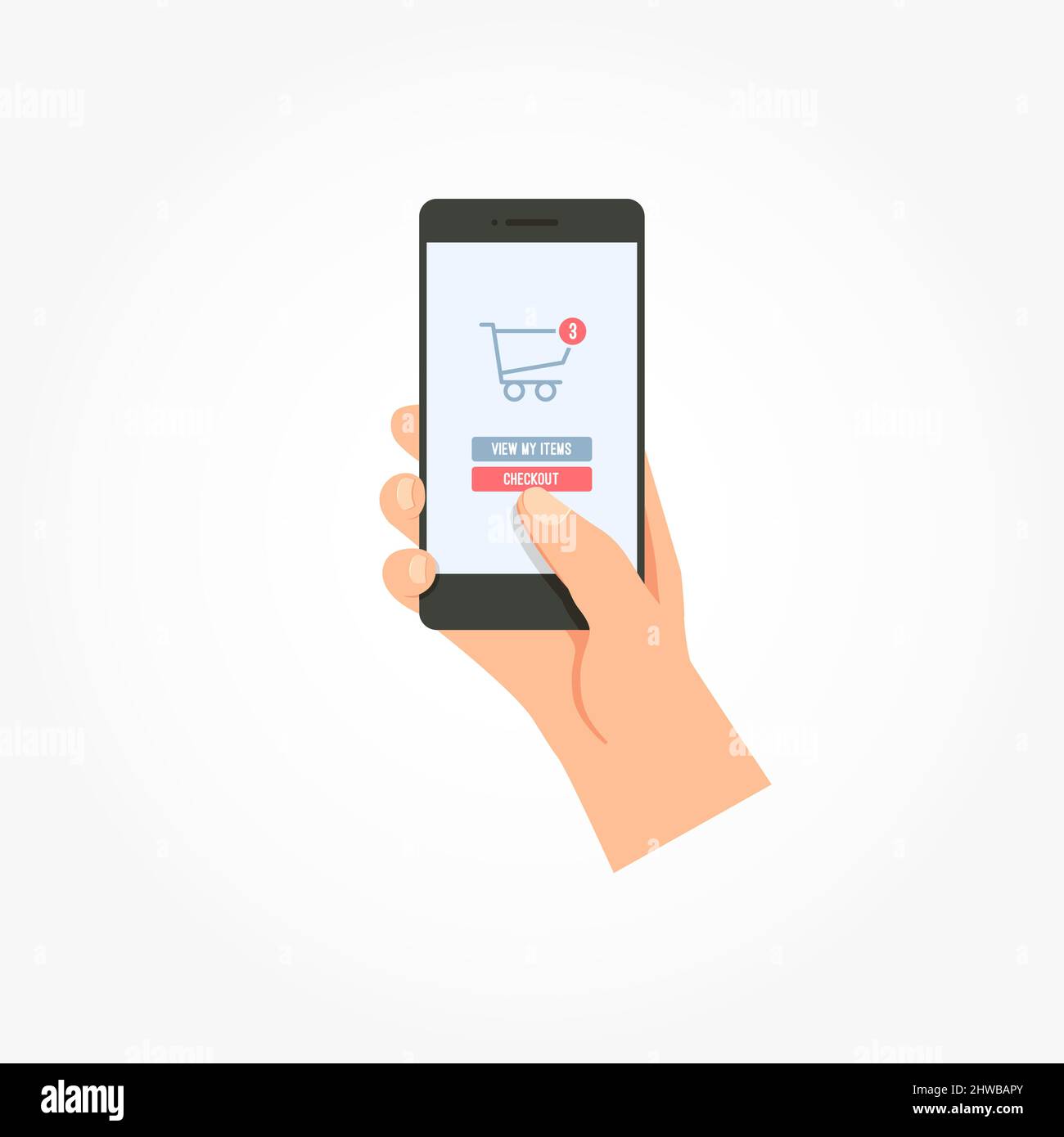 Ecommerce payment phone woman Cut Out Stock Images & Pictures - Alamy