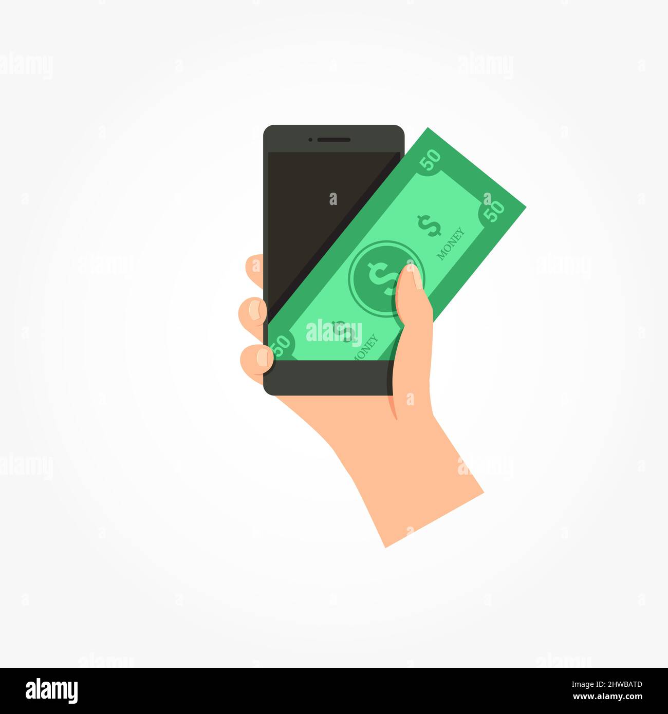 Money Dollar & Phone Stock Vector Image & Art - Alamy