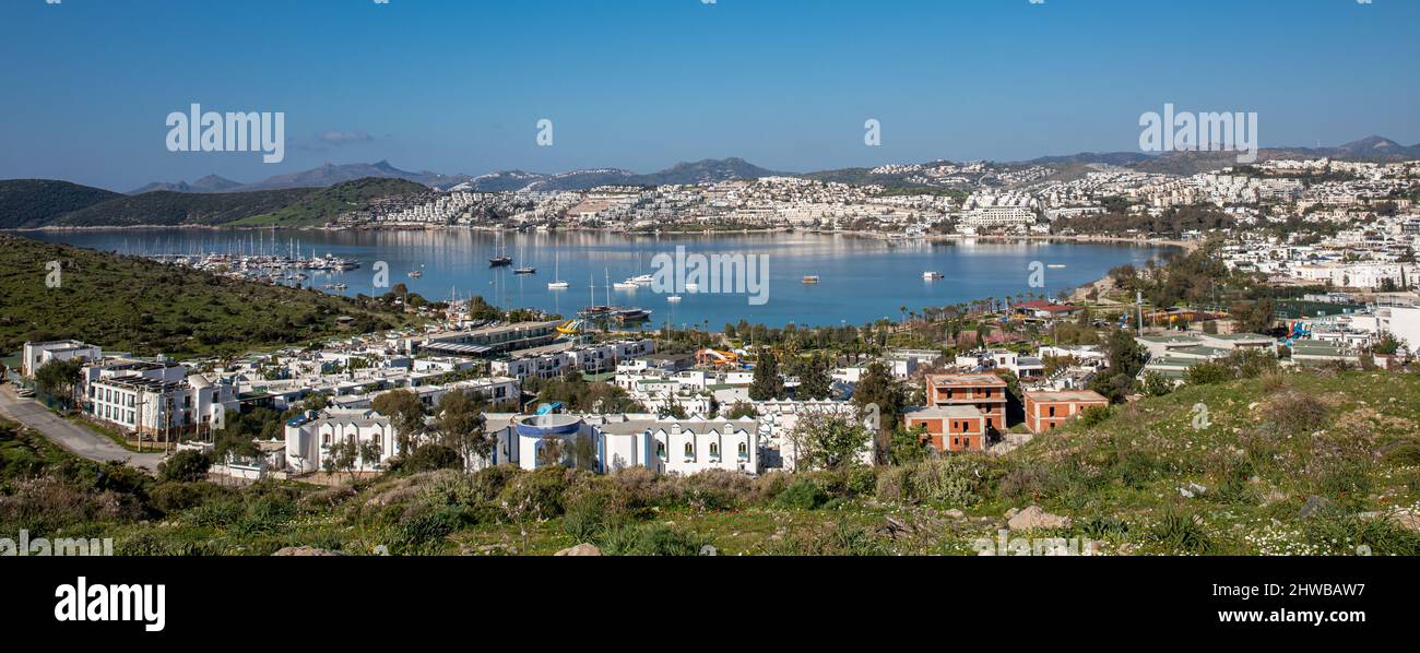 Aerial view of Gumbet Bodrum, Mugla, Turkey Stock Photo - Alamy