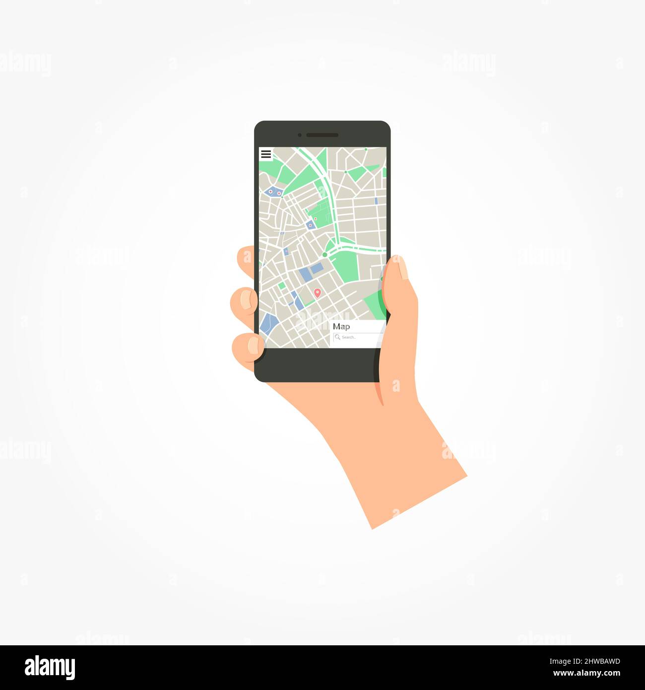 Phone Map App Icon Stock Vector Image & Art - Alamy