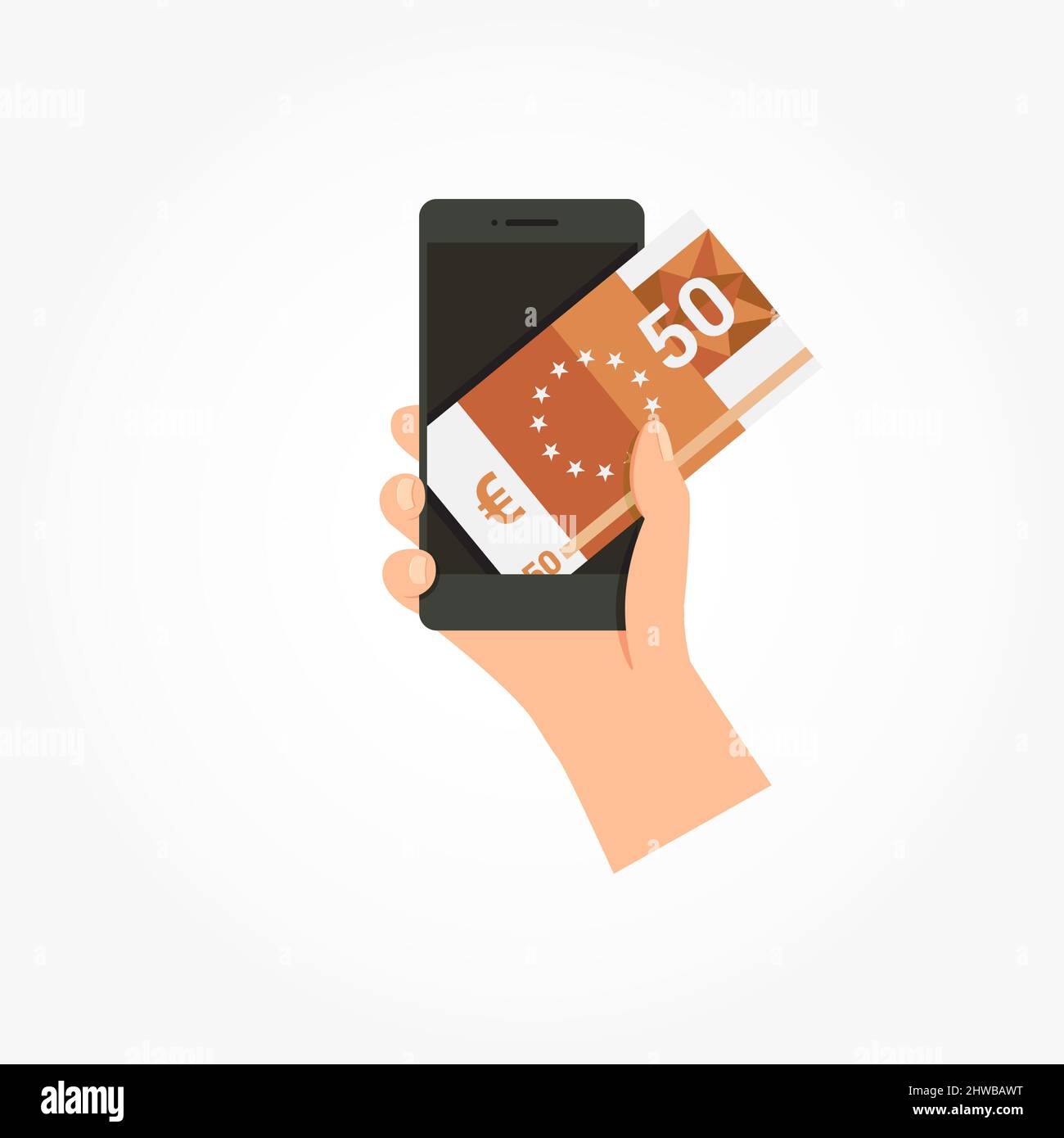 Money Euro & Phone Stock Vector Image & Art - Alamy
