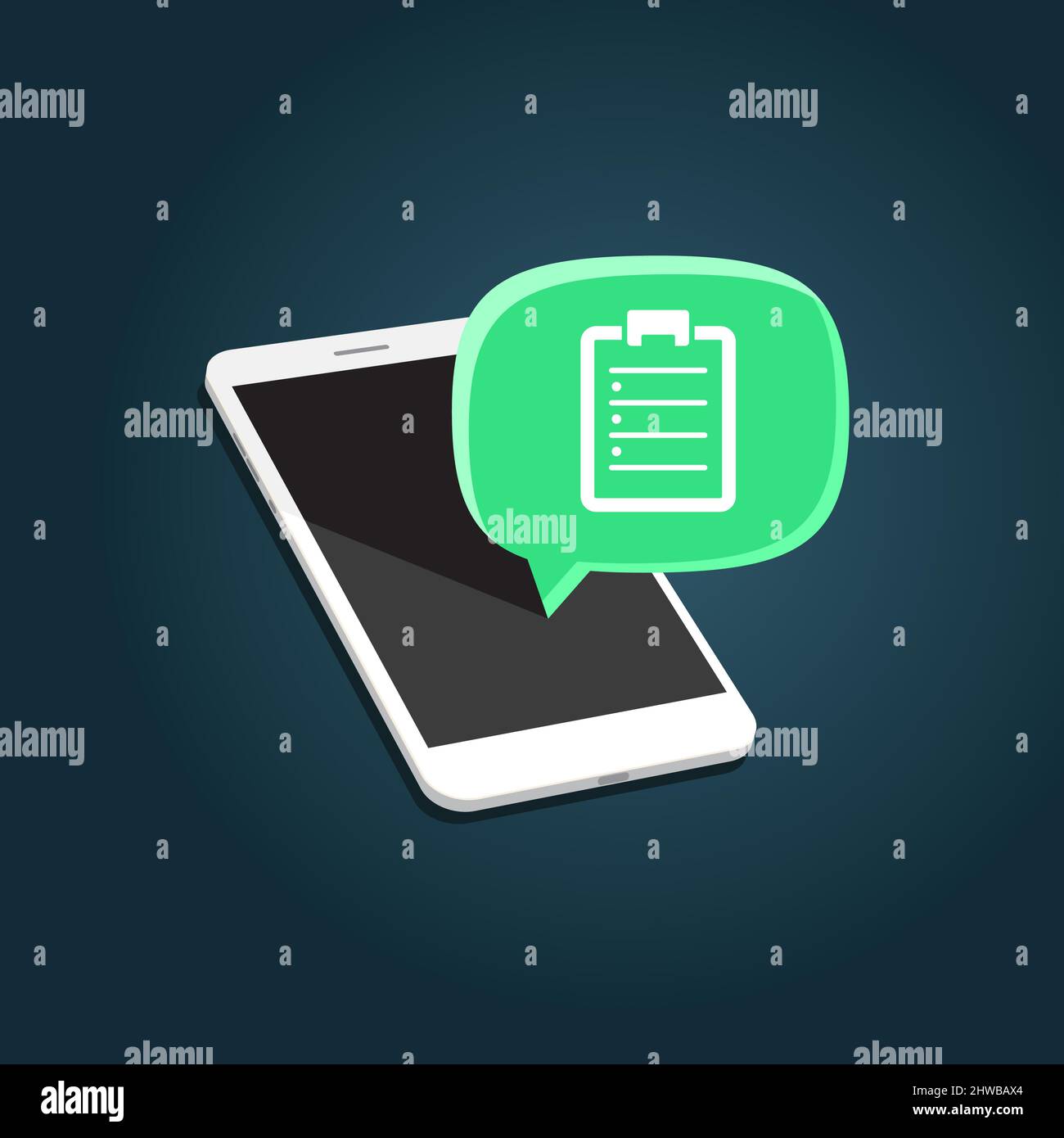 Phone with Checklist Bubble Stock Vector Image & Art - Alamy