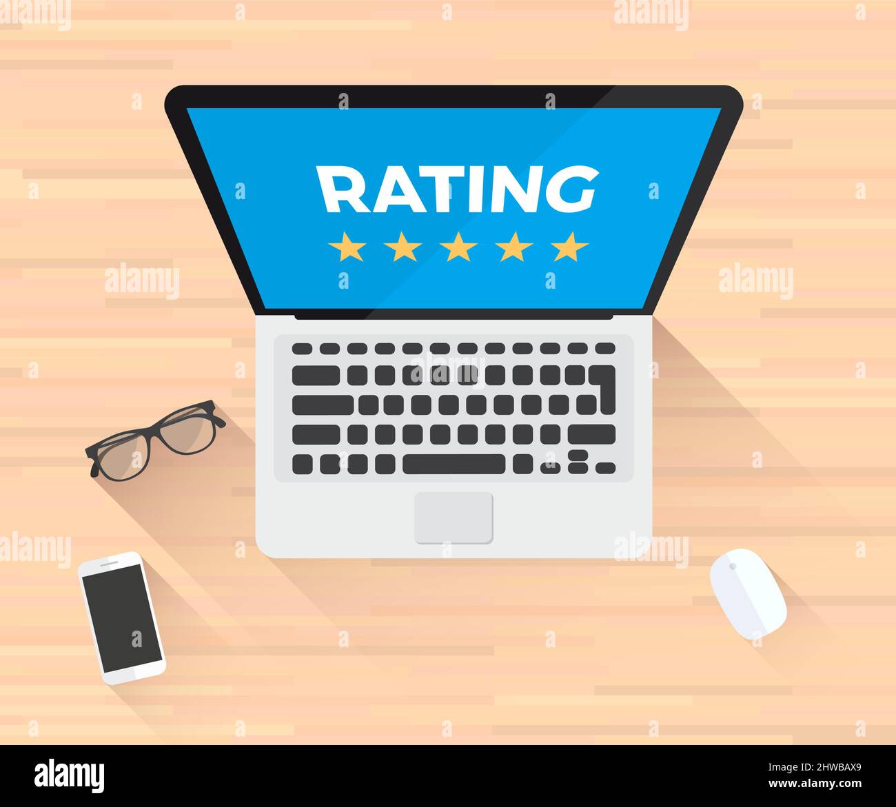 Rating Laptop Illustration Stock Vector Image & Art - Alamy