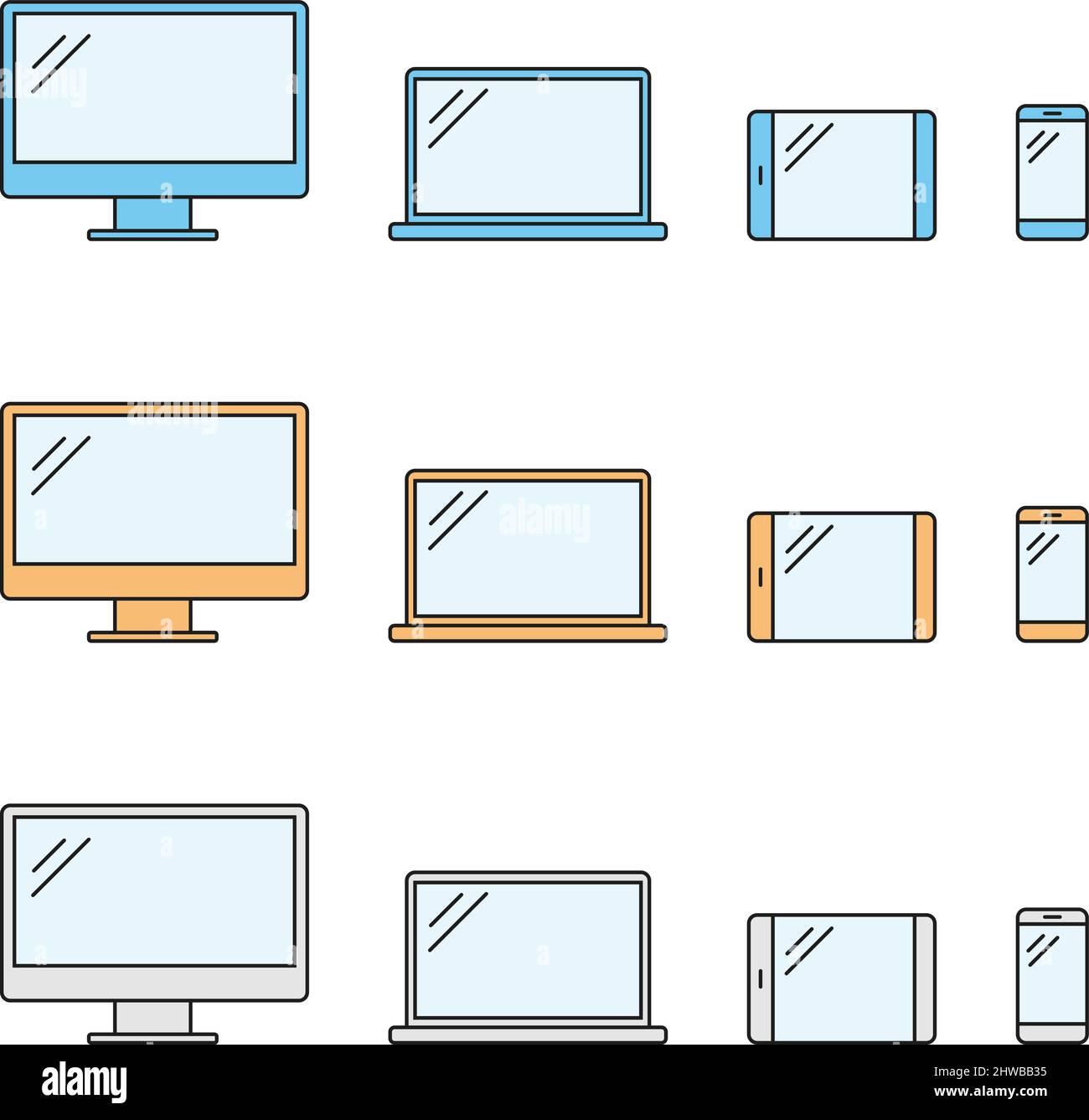 Responsive design icons monitor hi-res stock photography and images - Alamy
