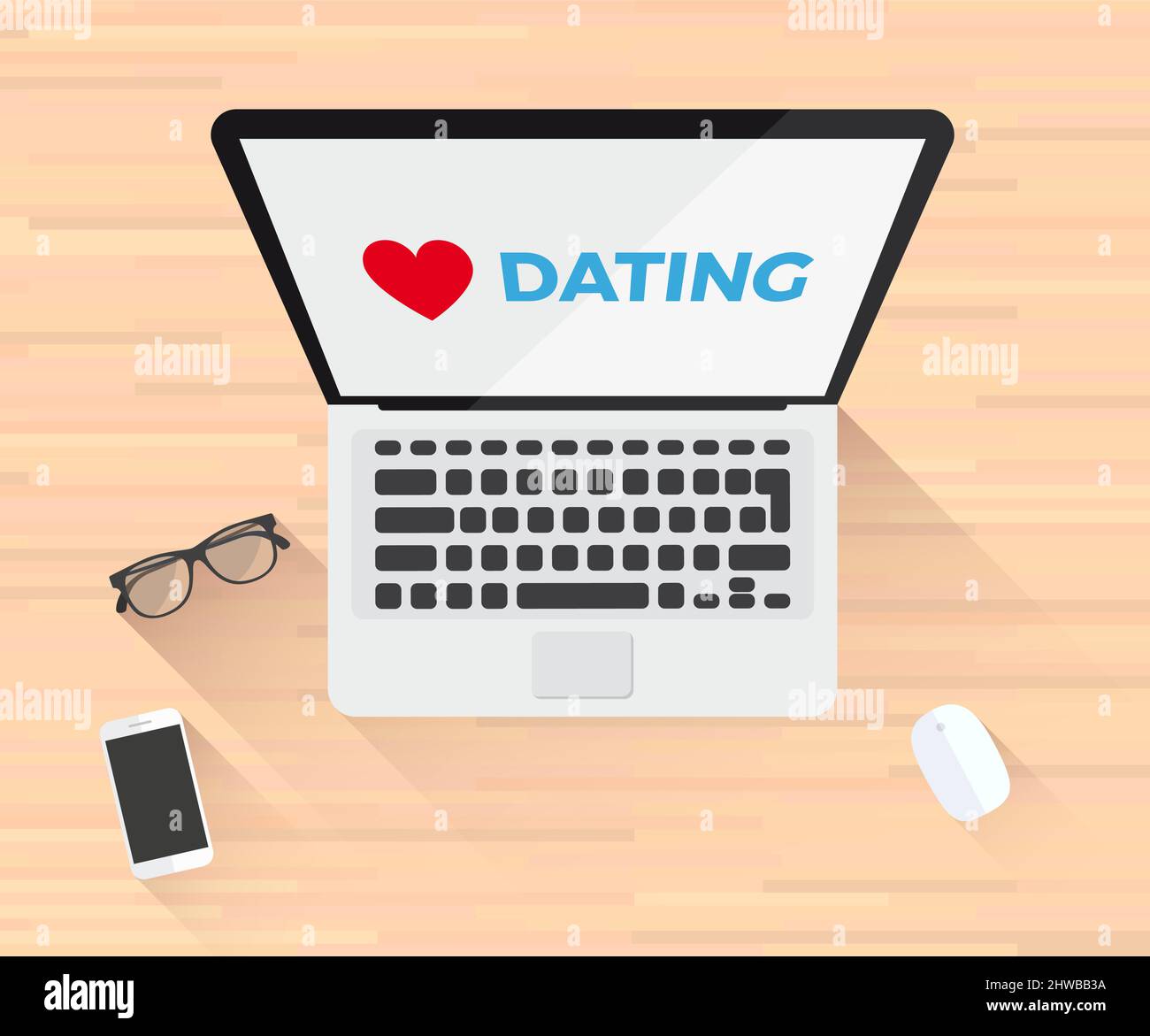 Dating Love Laptop Illustration Stock Vector Image & Art - Alamy