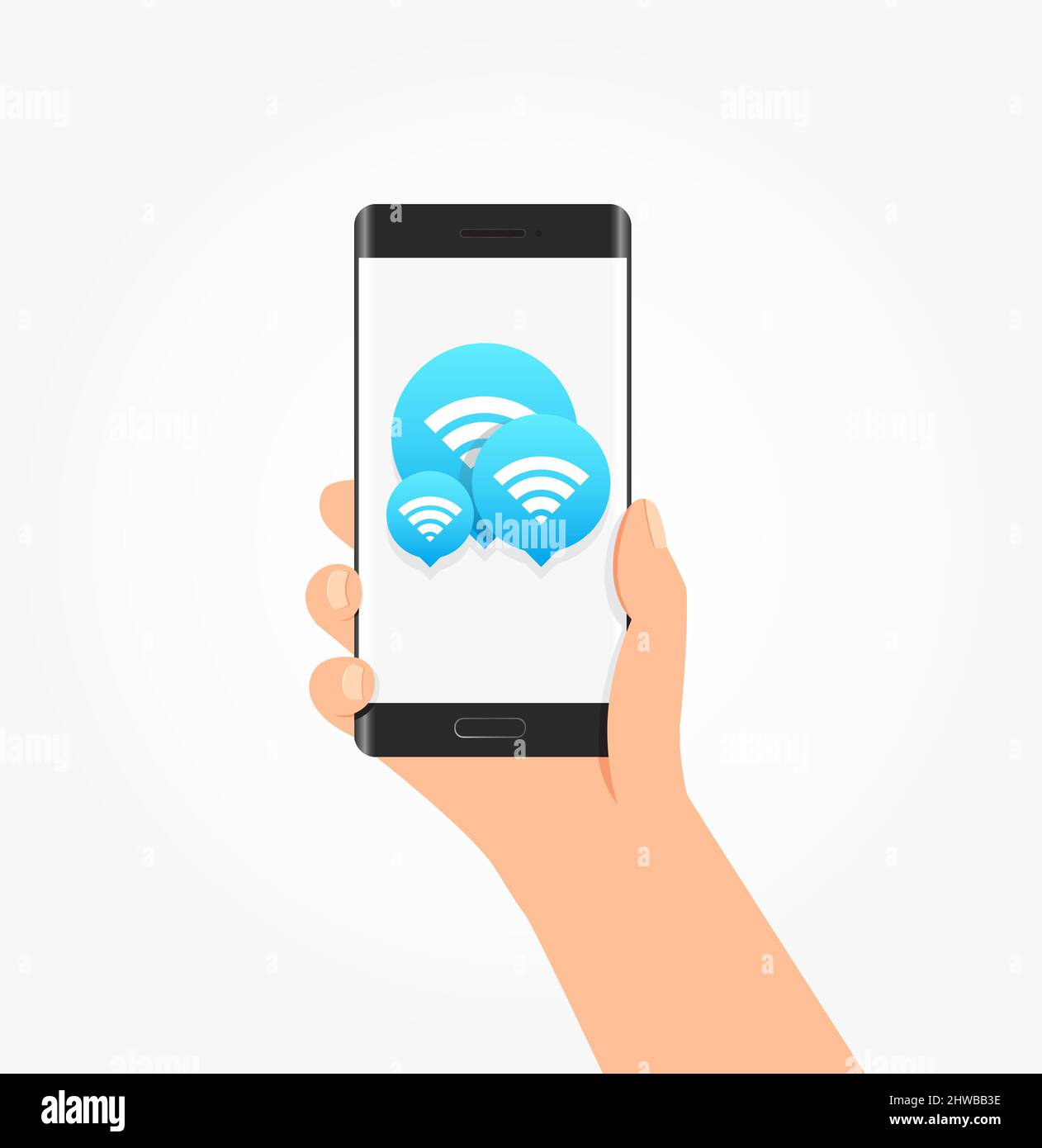 Wi-fi Connection Icon Bubbles Phone Vector Illustration Stock Vector ...