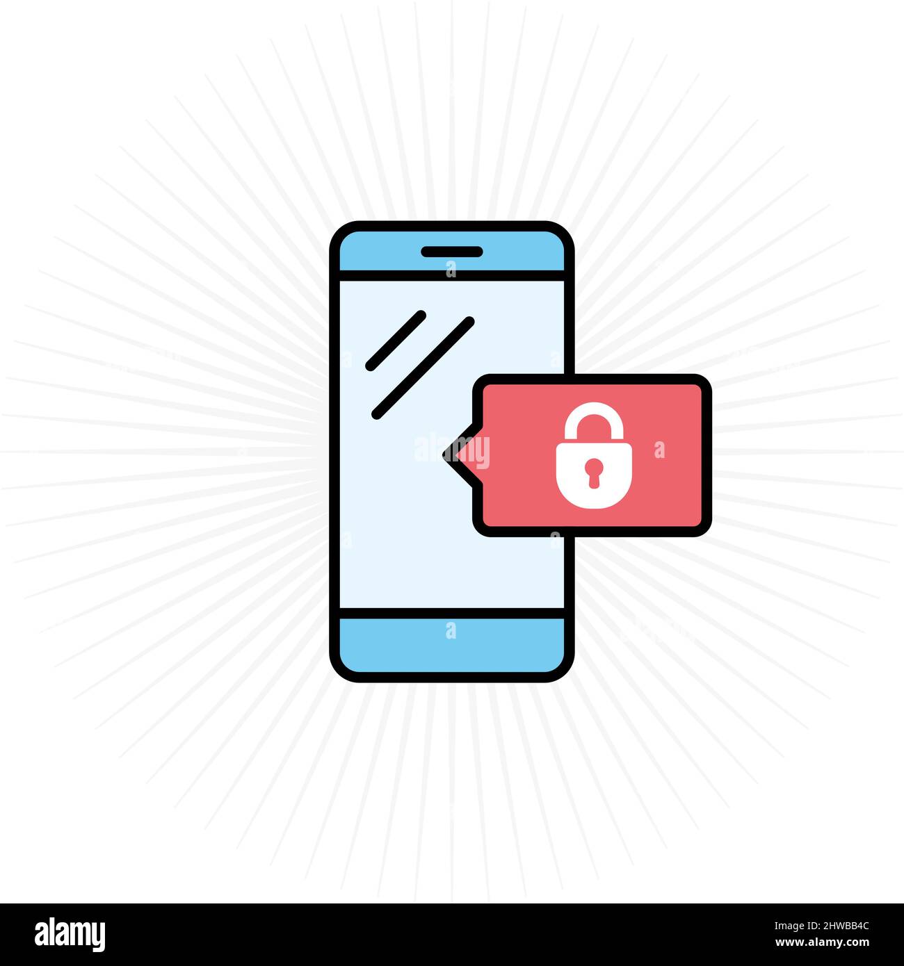 Phone & Lock Icon Stock Vector Image & Art - Alamy