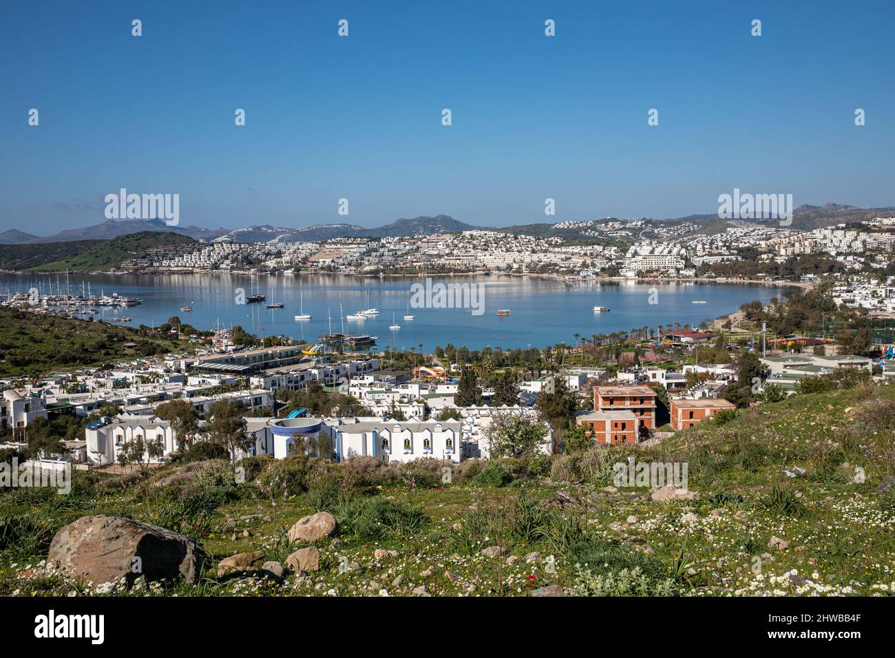 Aerial view of Gumbet Bodrum, Mugla, Turkey Stock Photo - Alamy
