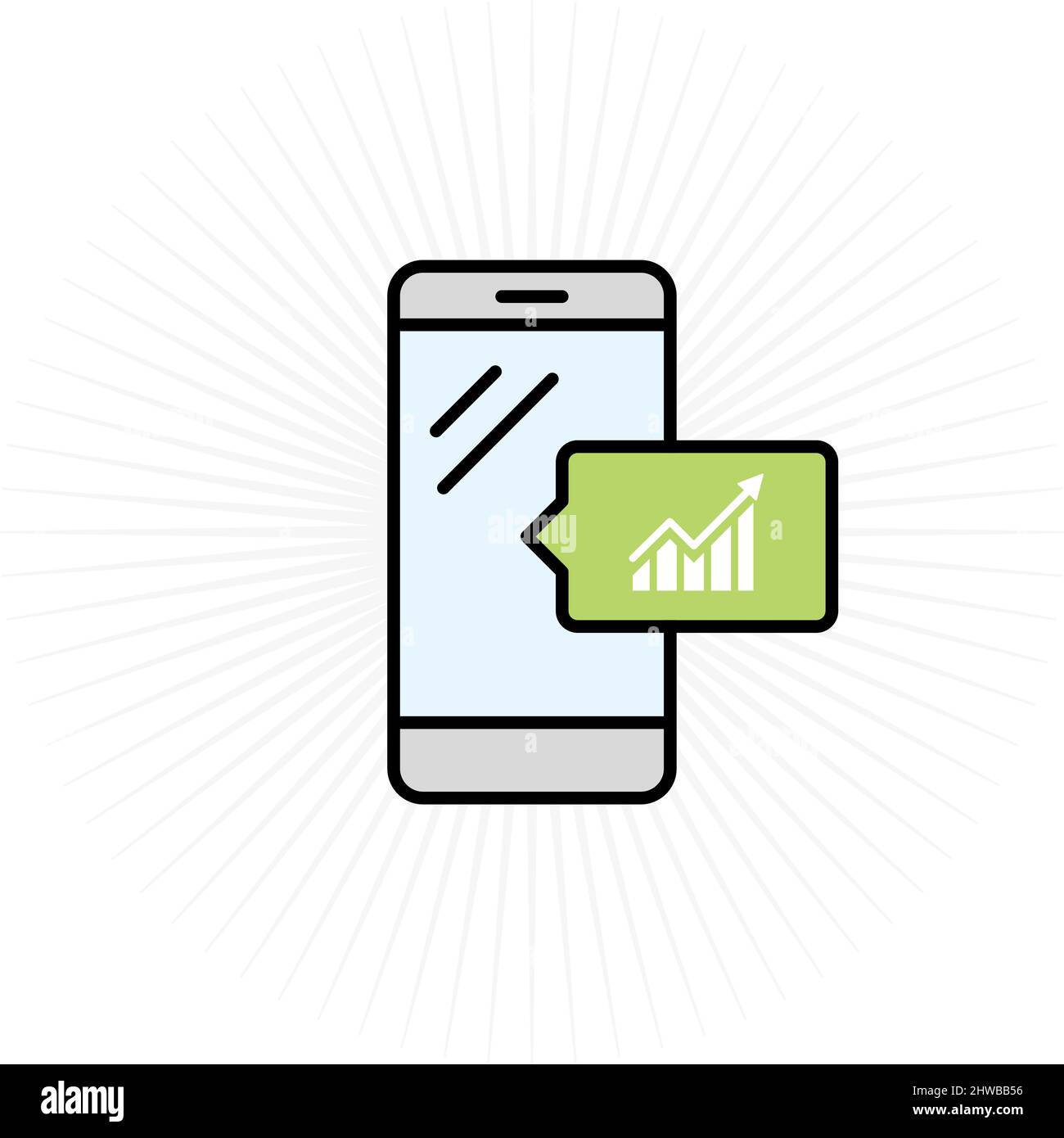 Mobile smart phone graph Cut Out Stock Images & Pictures - Alamy