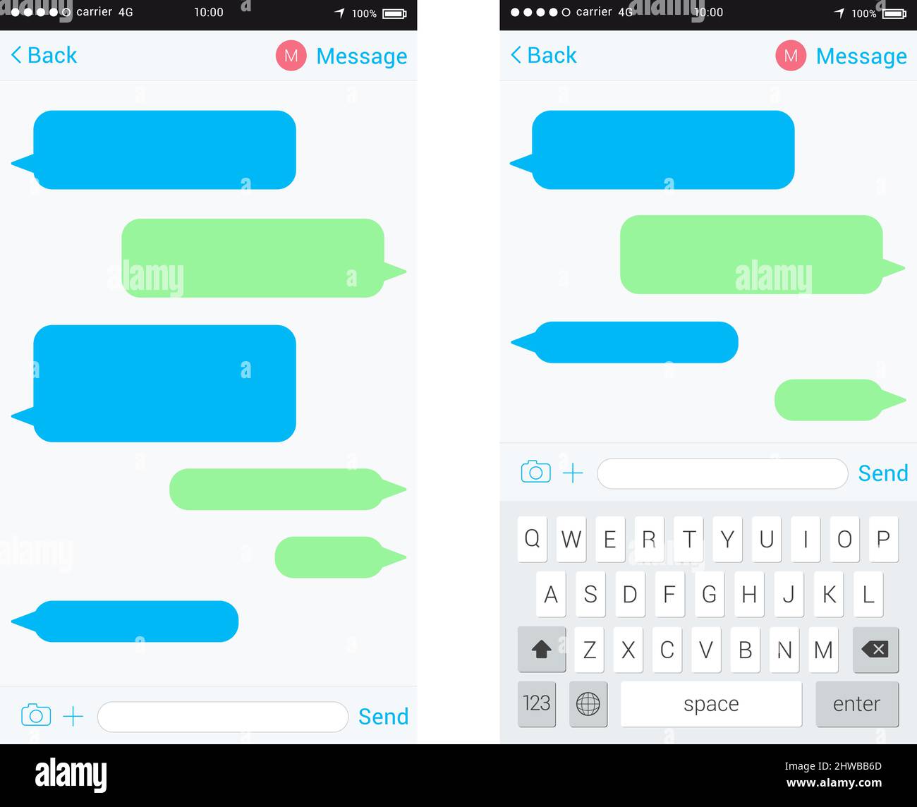 Smart phone texting screen Stock Vector Images - Alamy