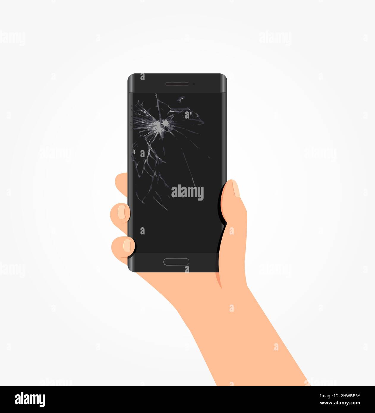 Broken Screen Phone Vector Illustration Stock Vector Image & Art - Alamy