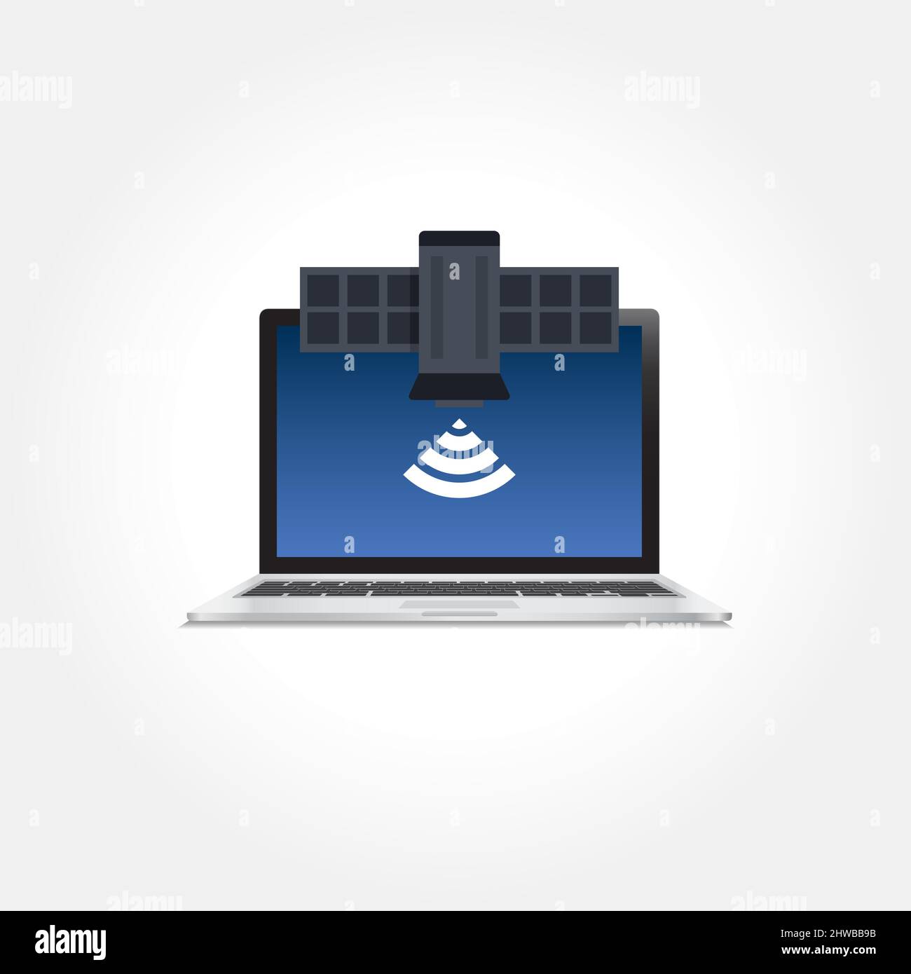 Laptop Satellite Connection Icon Stock Vector Image & Art - Alamy
