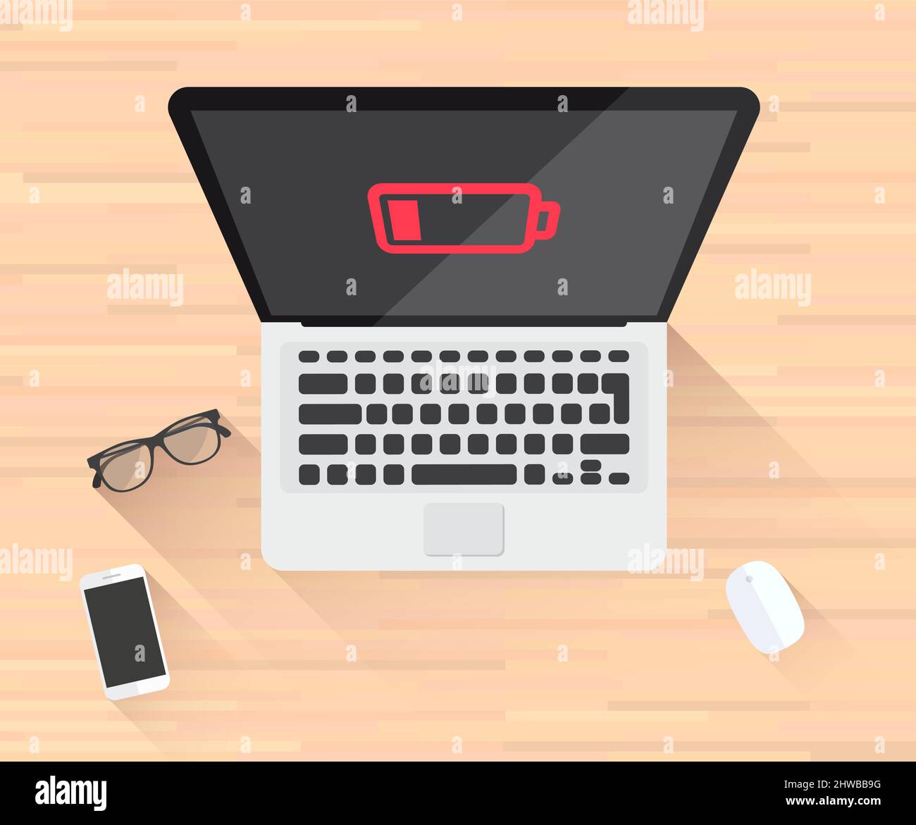 Battery low screen Stock Vector Images - Alamy