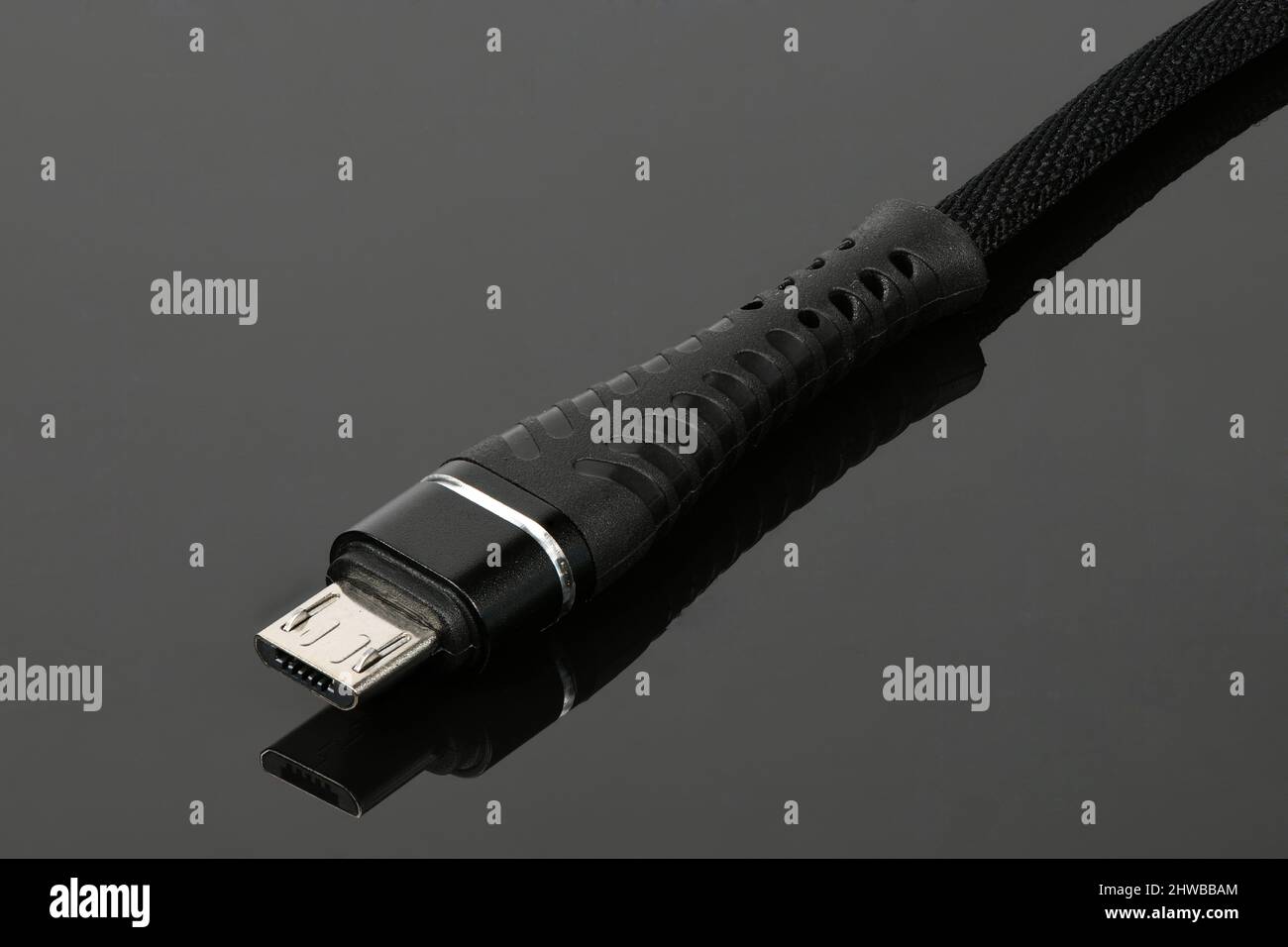 Closeup of an USB connector on black acrylic background. High ...