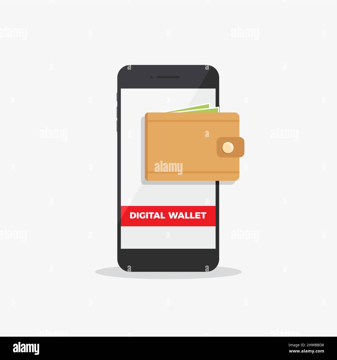 E wallet phone Stock Vector Images - Alamy
