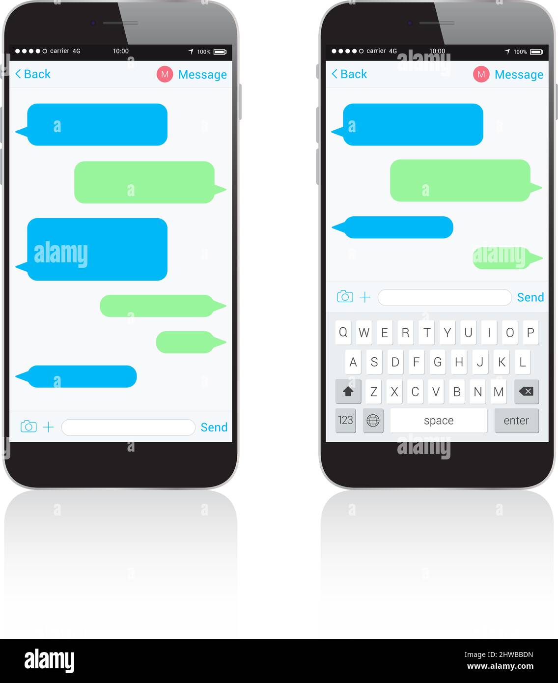 Text message screen bubbles Stock Vector Images - Alamy