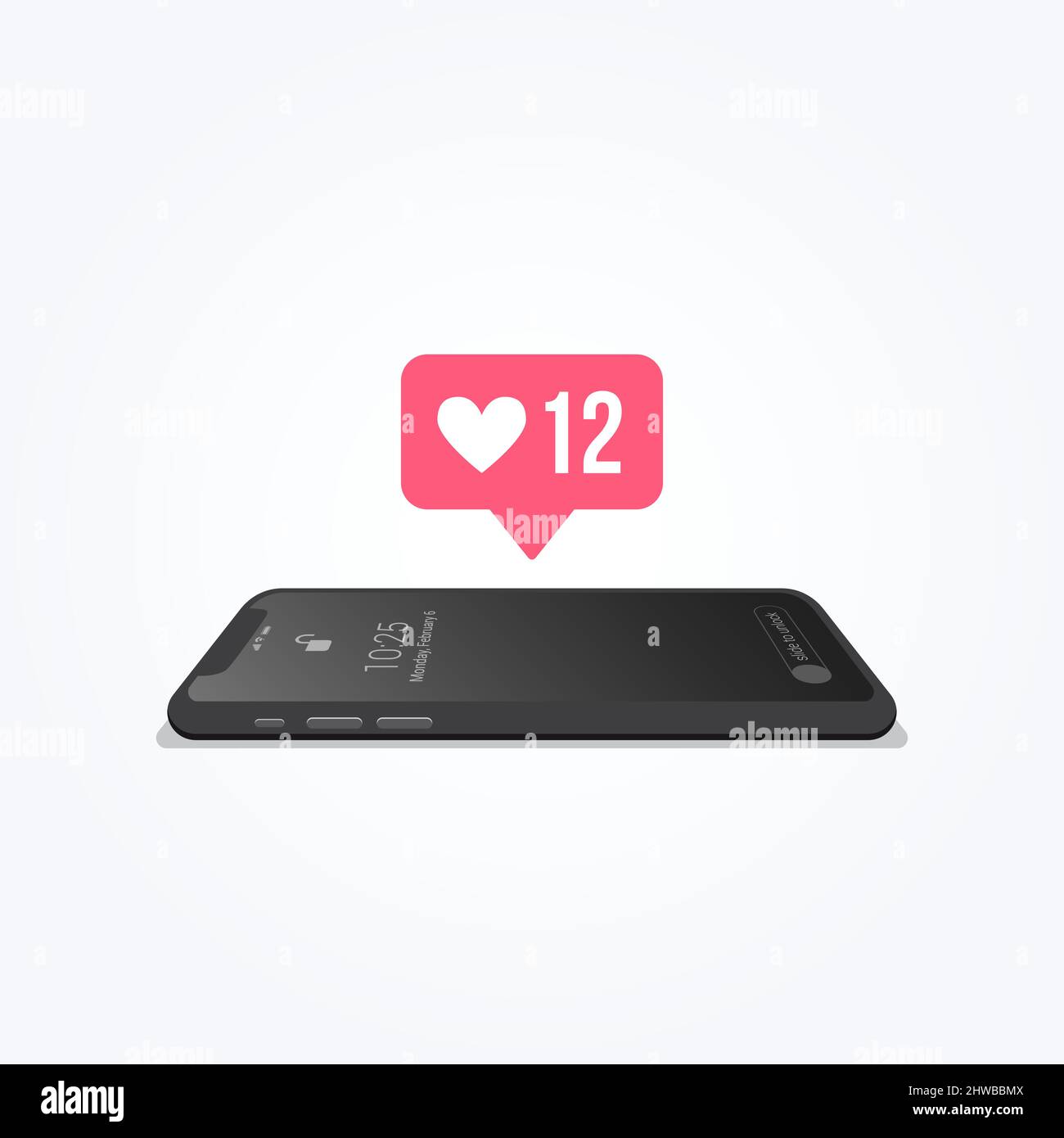 Phone Love Notification Icon Stock Vector Image & Art - Alamy