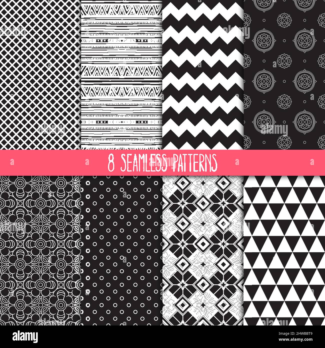 Eight different patterns Stock Vector Images - Alamy