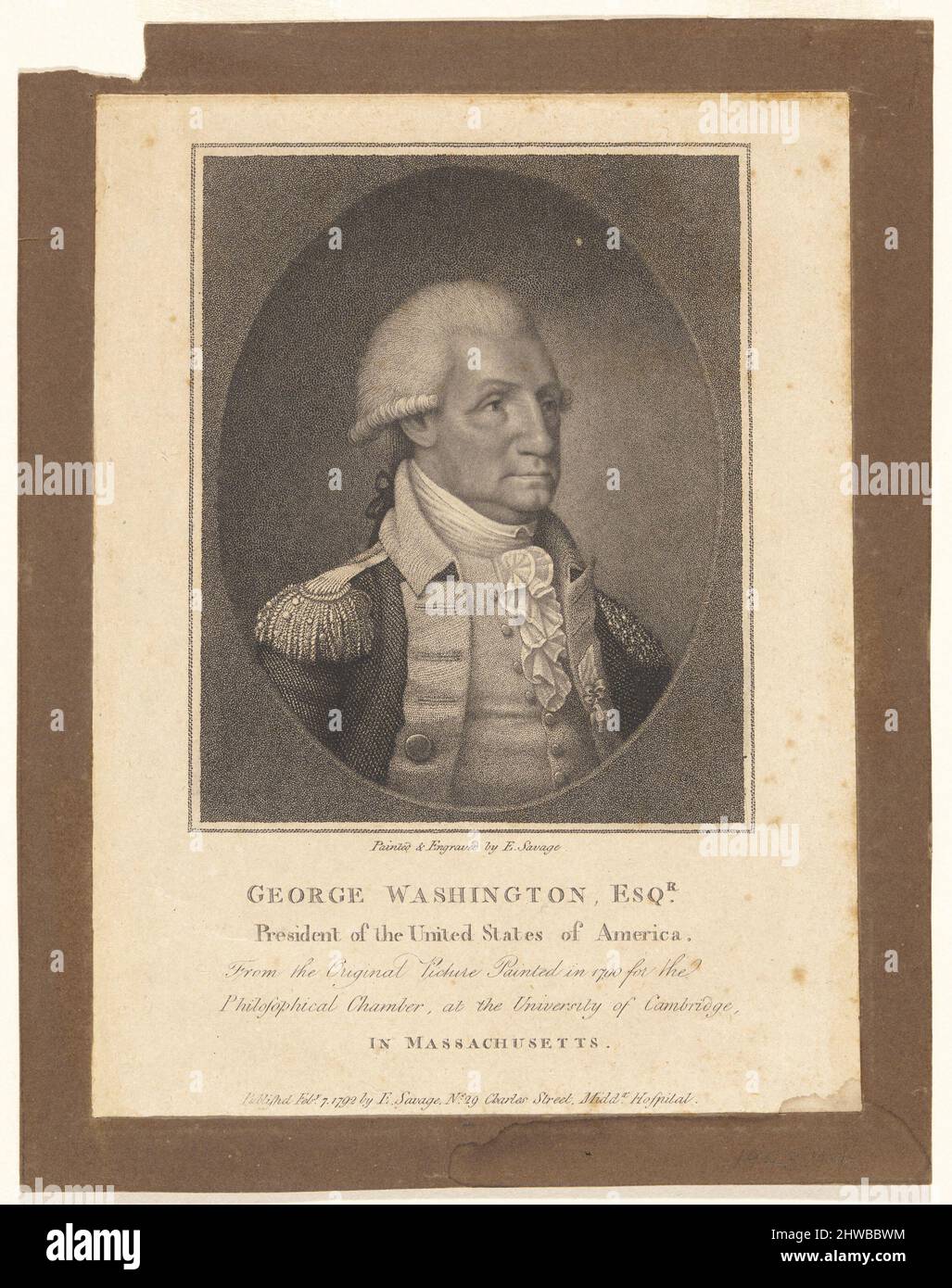 George Washington. Artist: Edward Savage, American, 1761–1817 Subject ...