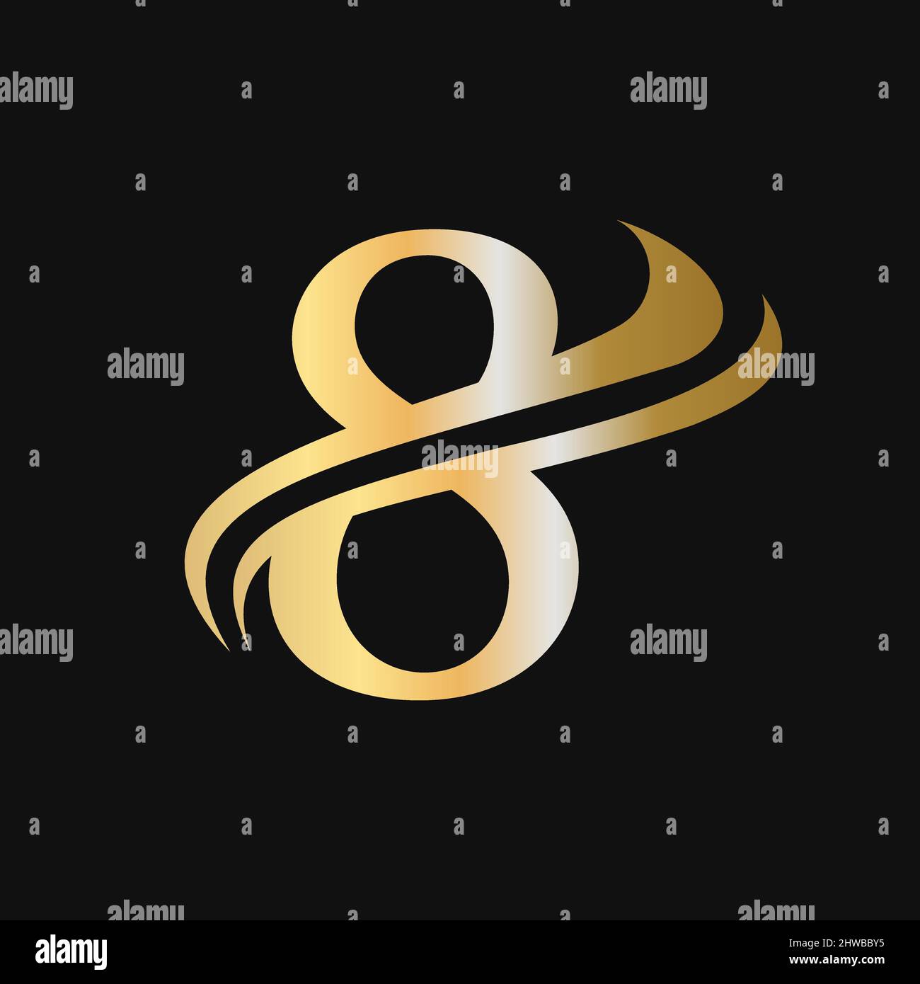 8 Letter Logo Luxury Concept. Initial 8 Logo Design Golden Monogram ...