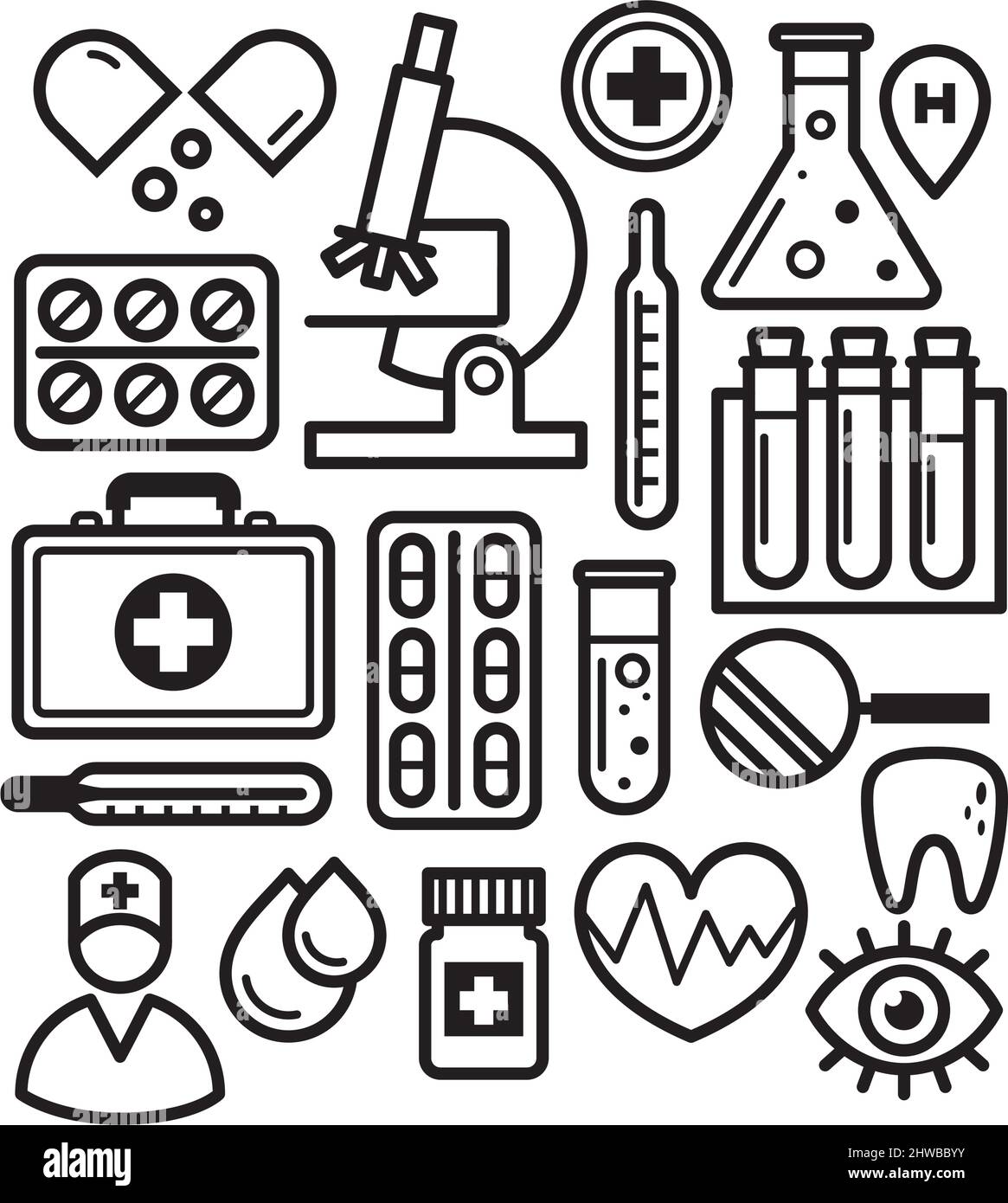 Medical icons isolated on white background. Vector illustration Stock ...