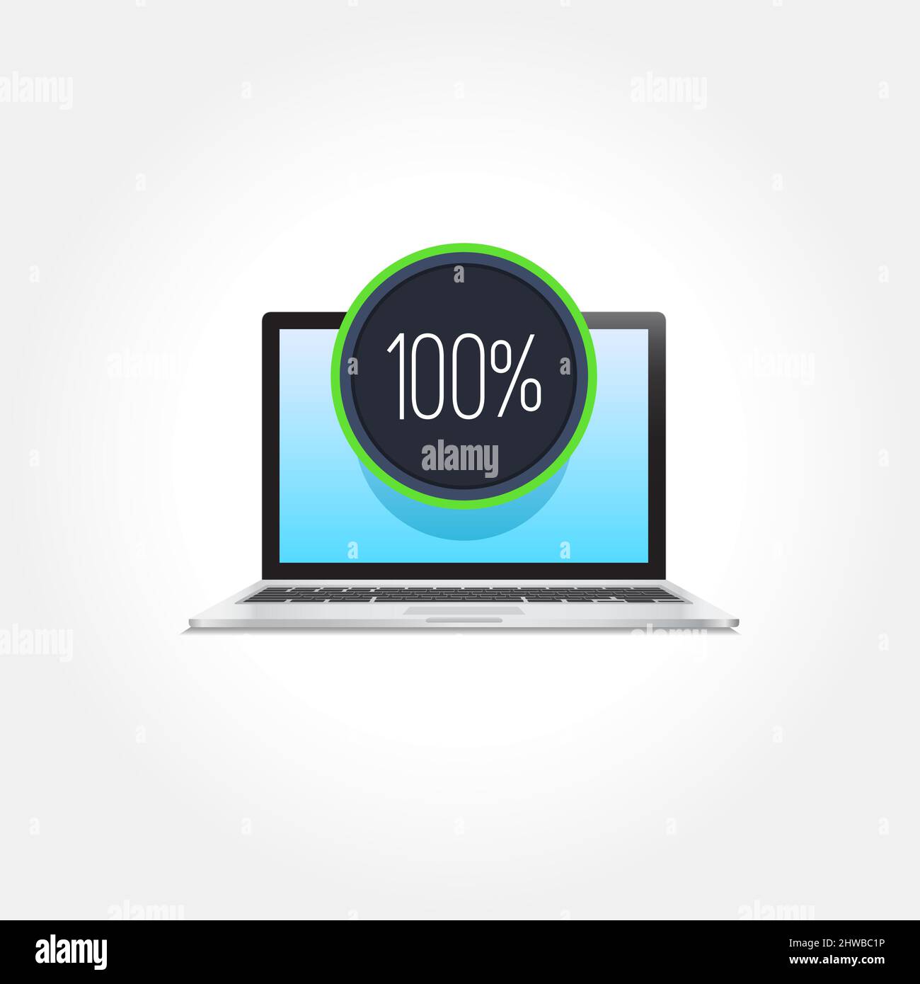 Laptop Loading 100% Icon Stock Vector Image & Art - Alamy