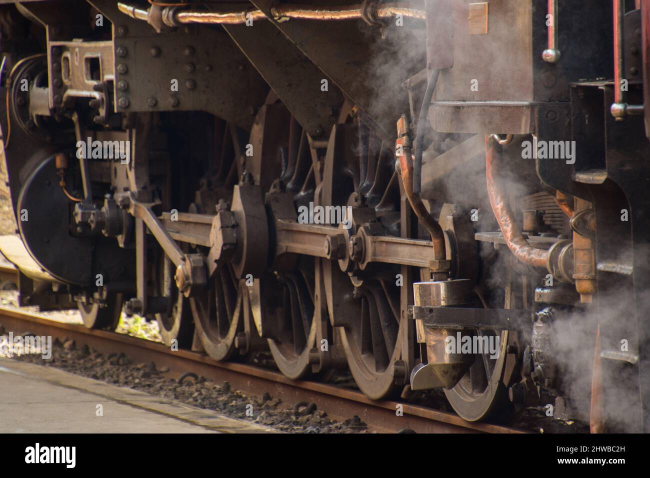 Steam train wheels Stock Photo - Alamy