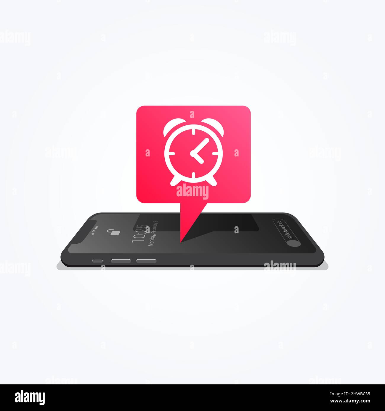 Phone Alarm Clock Tag Icon Stock Vector Image & Art - Alamy