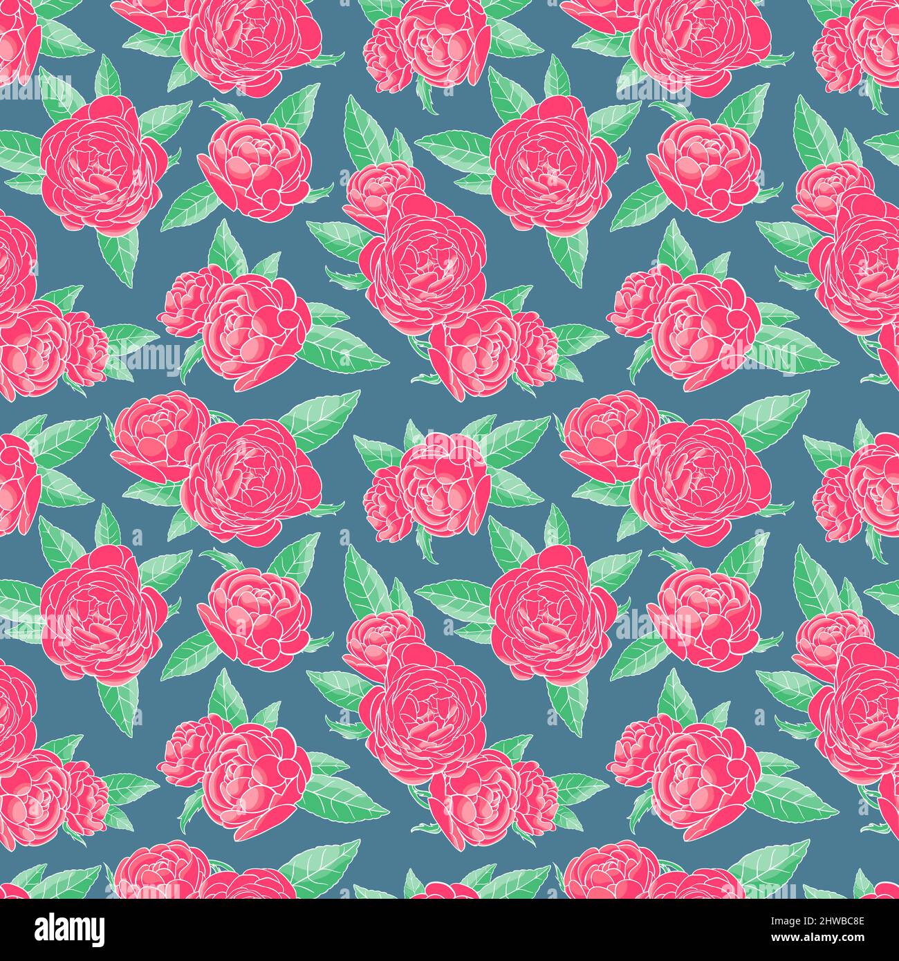 Seamless background of pink roses. Vector illustration Stock Vector ...