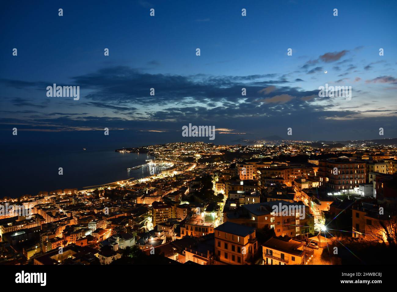 Night view of the historic center of the city of Naples Stock Photo - Alamy