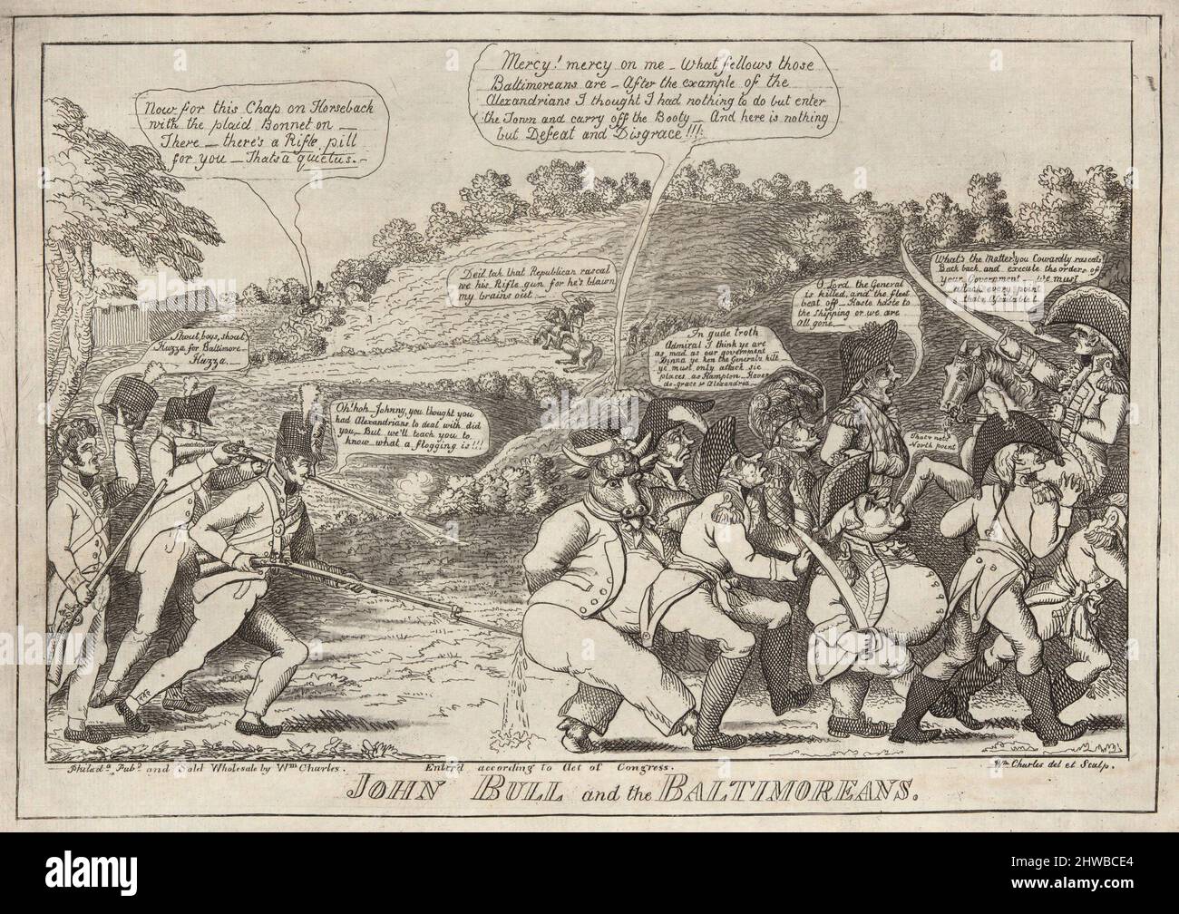 John Bull and the Baltimoreans. Artist: William Charles, American, born ...
