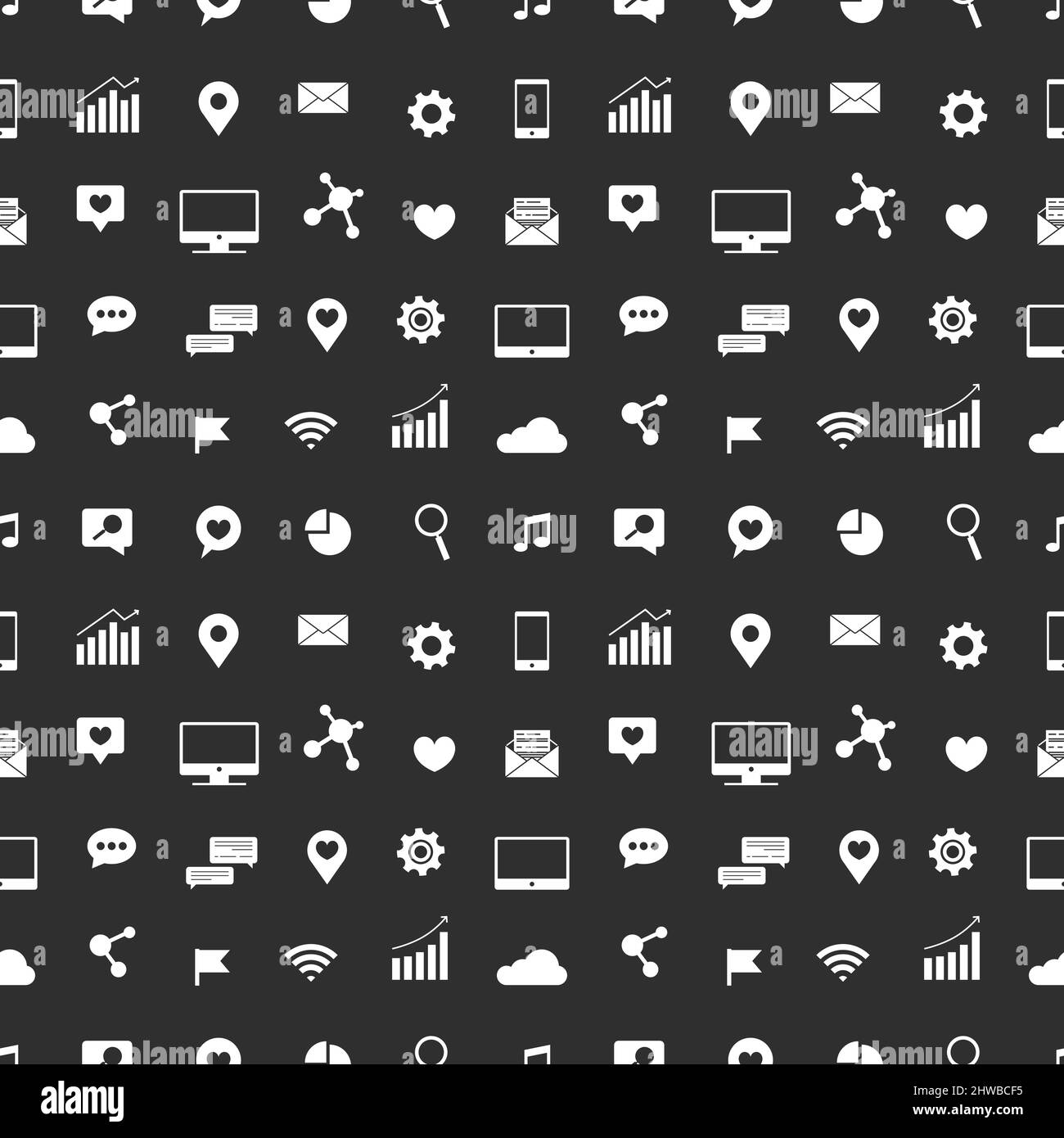 Seamless background with icon of electronic device and technology ...
