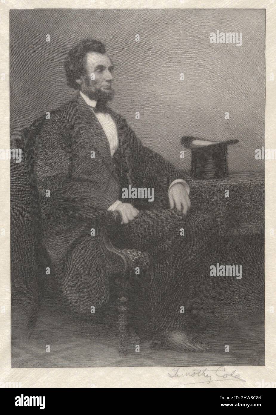 Abraham Lincoln. Artist: Timothy Cole, American, 1852–1931 Stock Photo ...