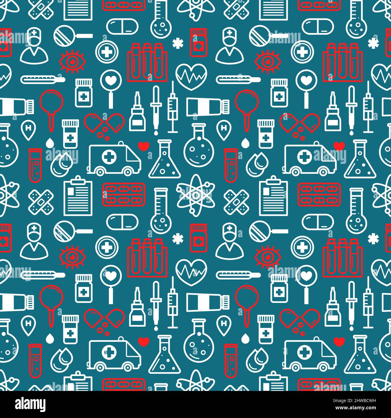 Seamless background of Medical icons. Vector illustration Stock Vector ...