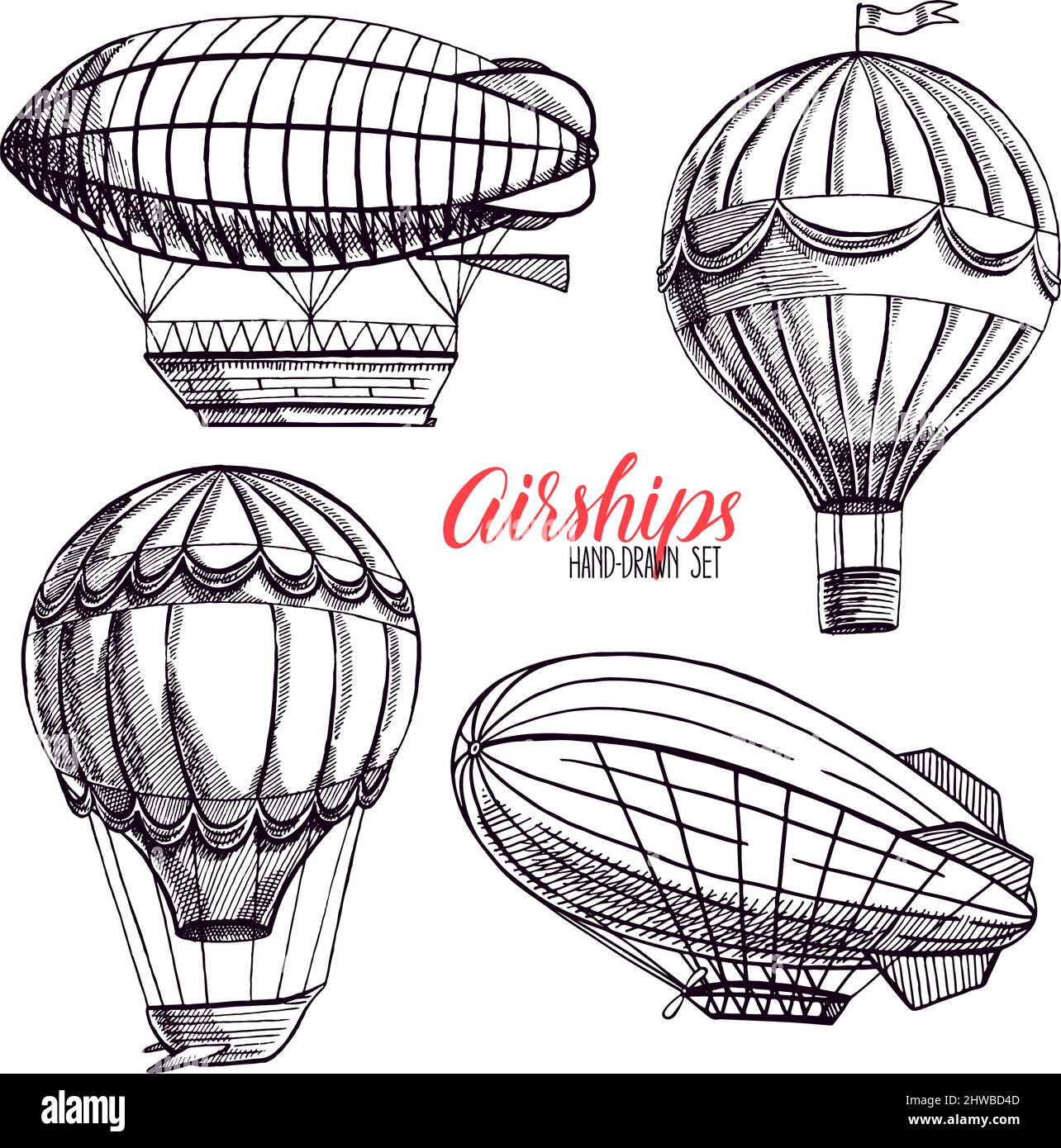 Dirigible illustration Stock Vector Images - Alamy