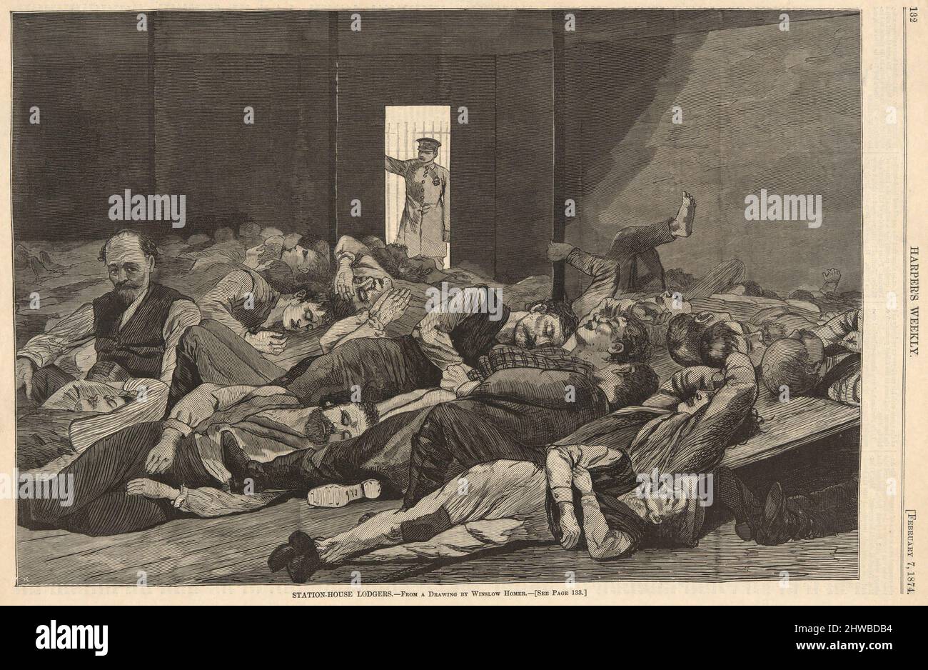 Station-House Lodgers, from Harper’s Weekly, February 7, 1874. Artist ...